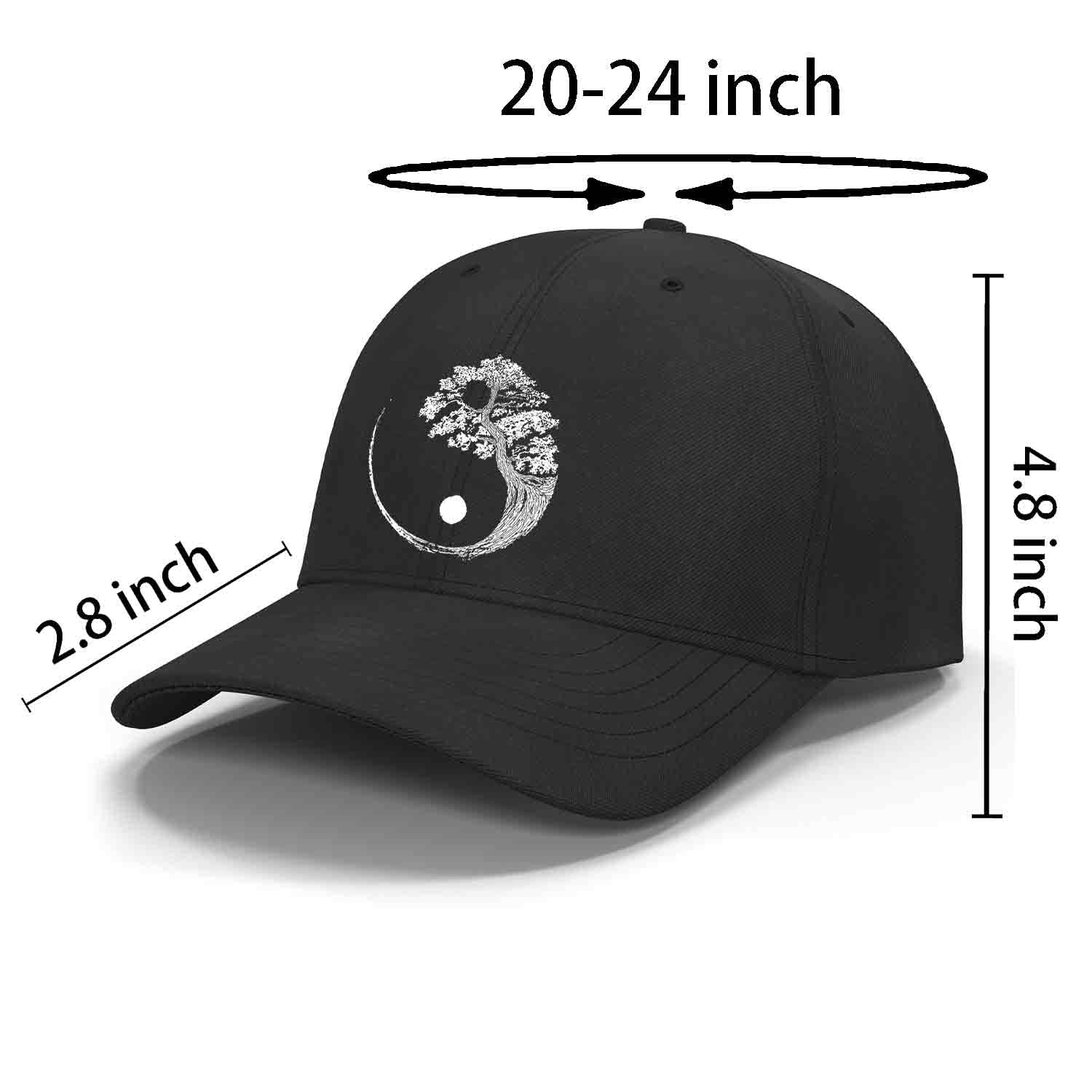 SHITOUPU Yin Yang Baseball Cap, Retro Cotton Dad Hat,Adjustable Trucker Cap