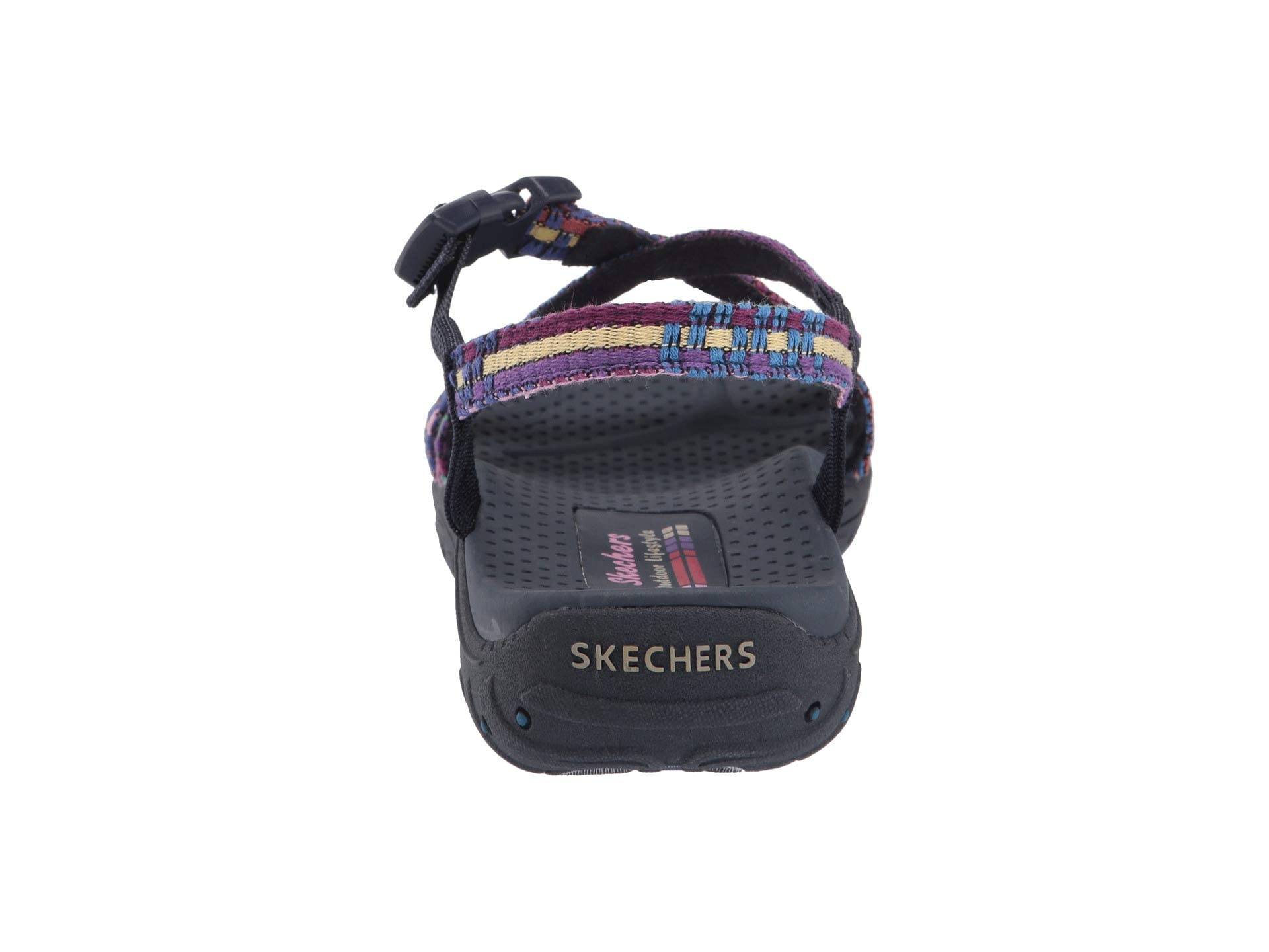 Skechers Women's Reggae-Sew Me-Boho Woven Strappy Slingback Sandal, Navy Multi, 8.5