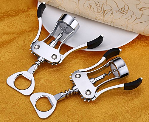 Wing Corkscrew Red Wine Bottle Opener,Zinc Alloy Stainless Steel Multifunction Beer Cap Opener Wine Bottle Stopper Opener