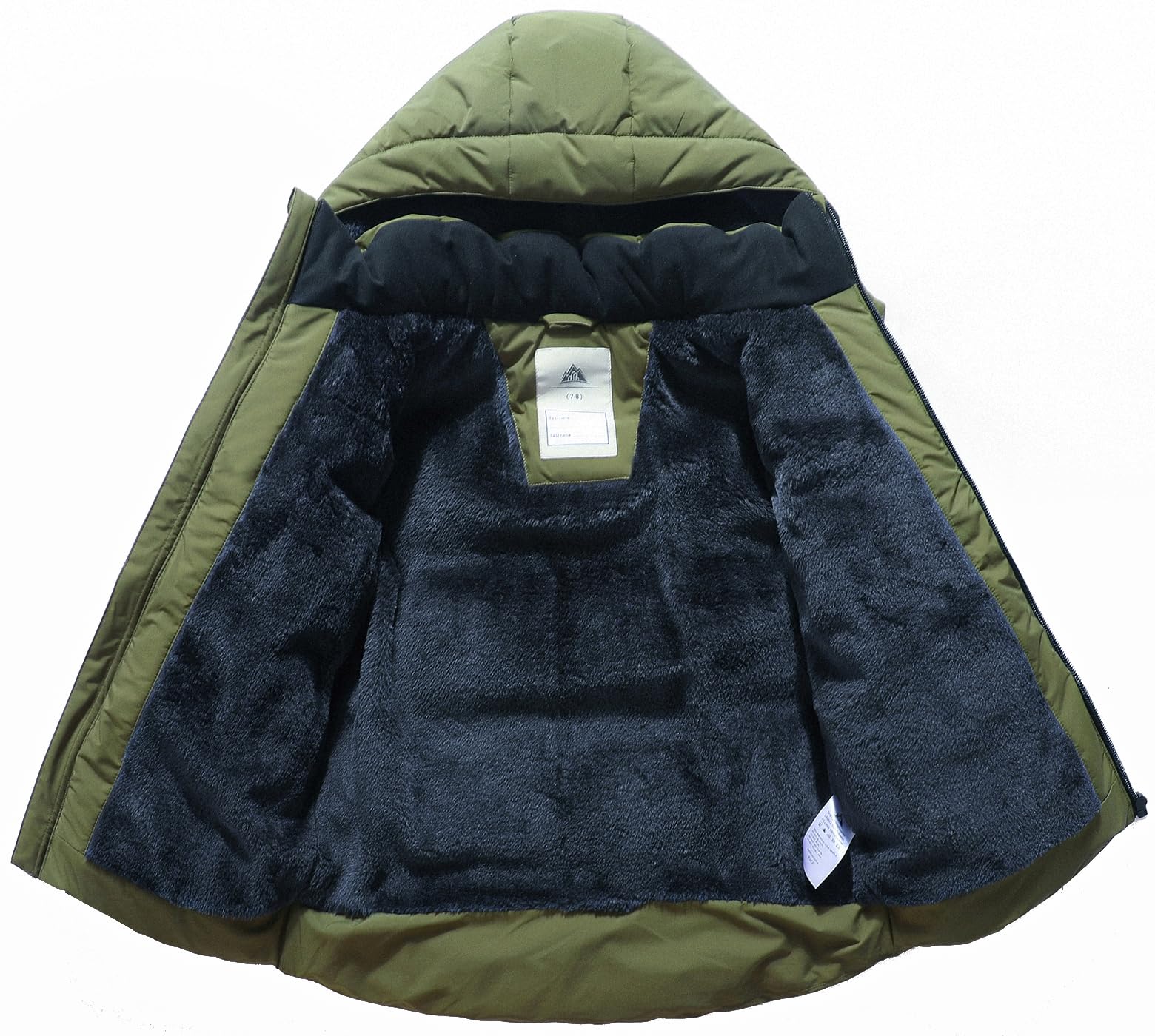 MOERDENG Kids Boy's Winter Coat Waterproof Fleece Lined Thick Down Coats Puffy Cotton Jackets with Hood