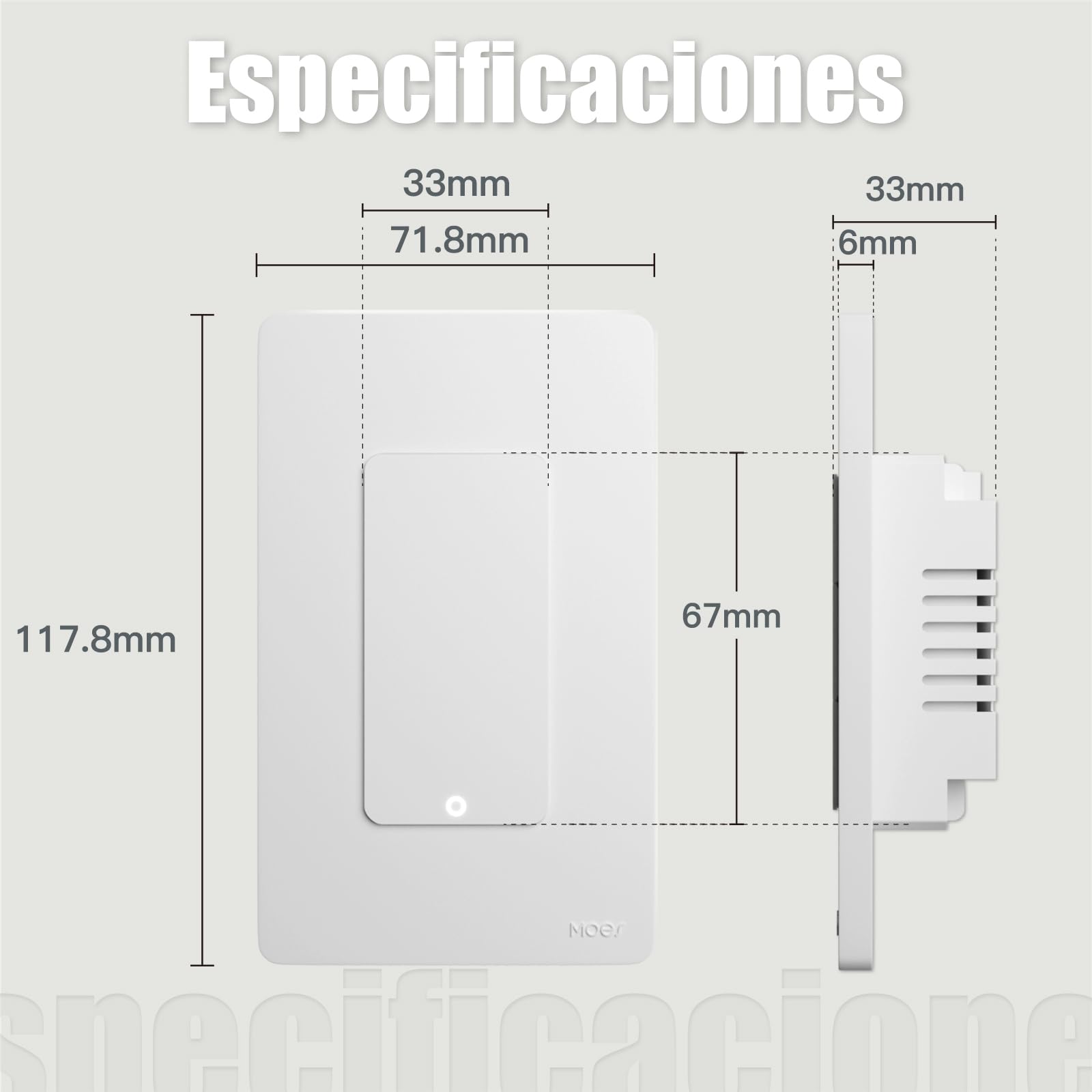 MOES Smart Double Light Switches, 2.4GHz Wi-Fi 2 Gang Single Pole Switch, Netural Wire Required, Inteligente Switch Combo Work with Alexa Google Assistant, Remote Controlgle Assistant, Remote Control