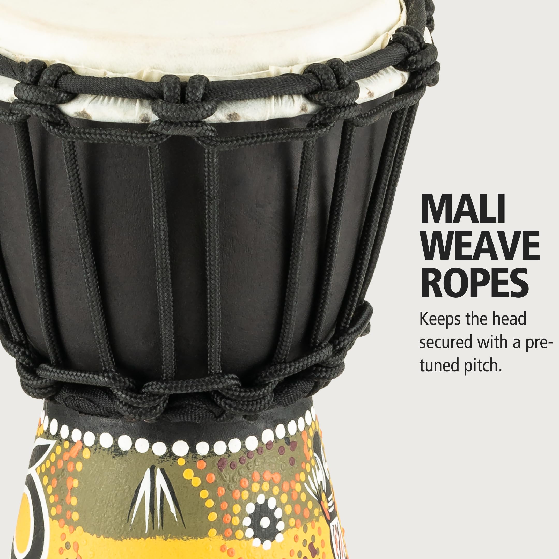 Meinl Percussion African Style Mini Djembe Drum for Room Decoration β NOT Made in China β Hand Painted Mahogany Wood, 2-Year Warranty (HDJ7-XXS)