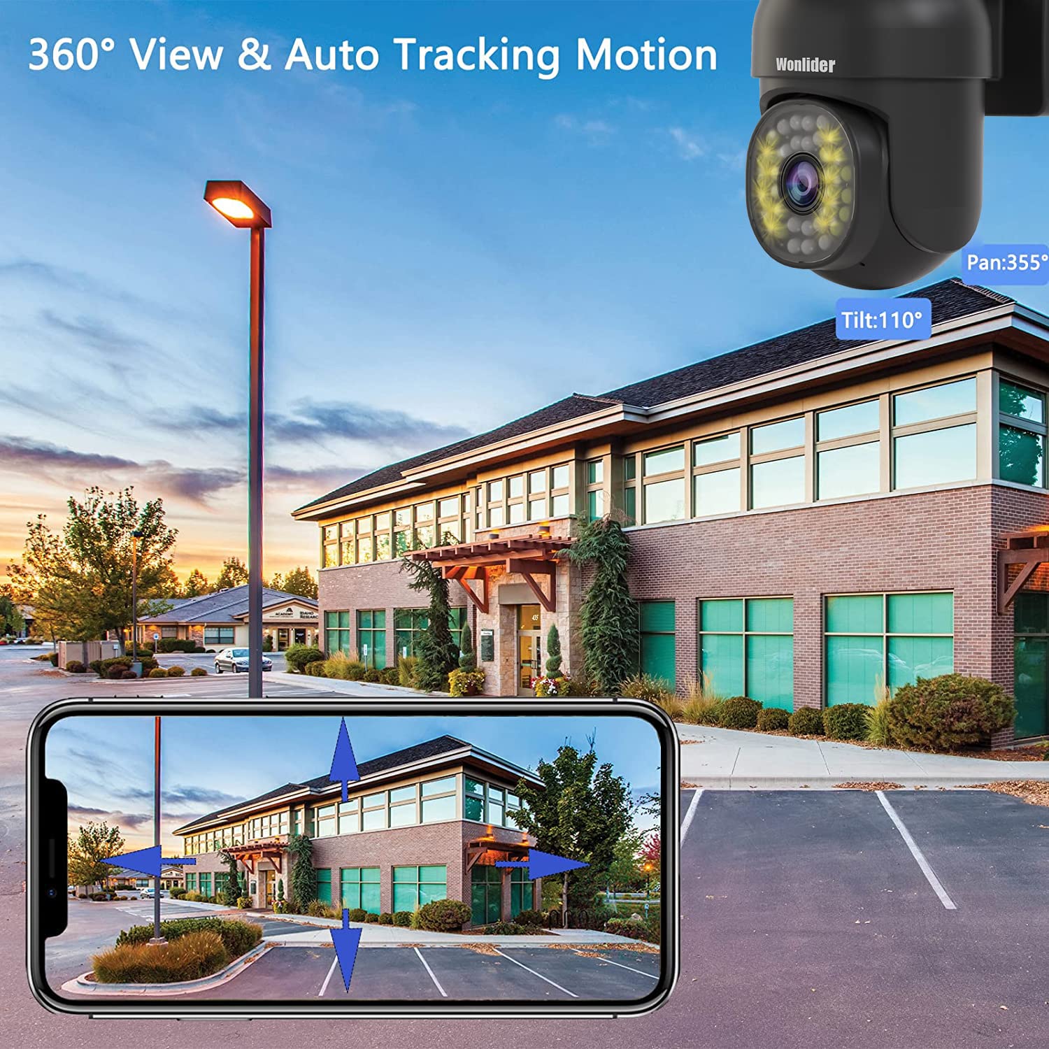 Wonlider Wireless 5G Outdoor Security Camera, HD 1080P Waterproof Surveillance Camera with Motion Detection PTZ Speed Dome Night Vision 2-Way Audio,Support Dual Band 2.4G/5G WiFi