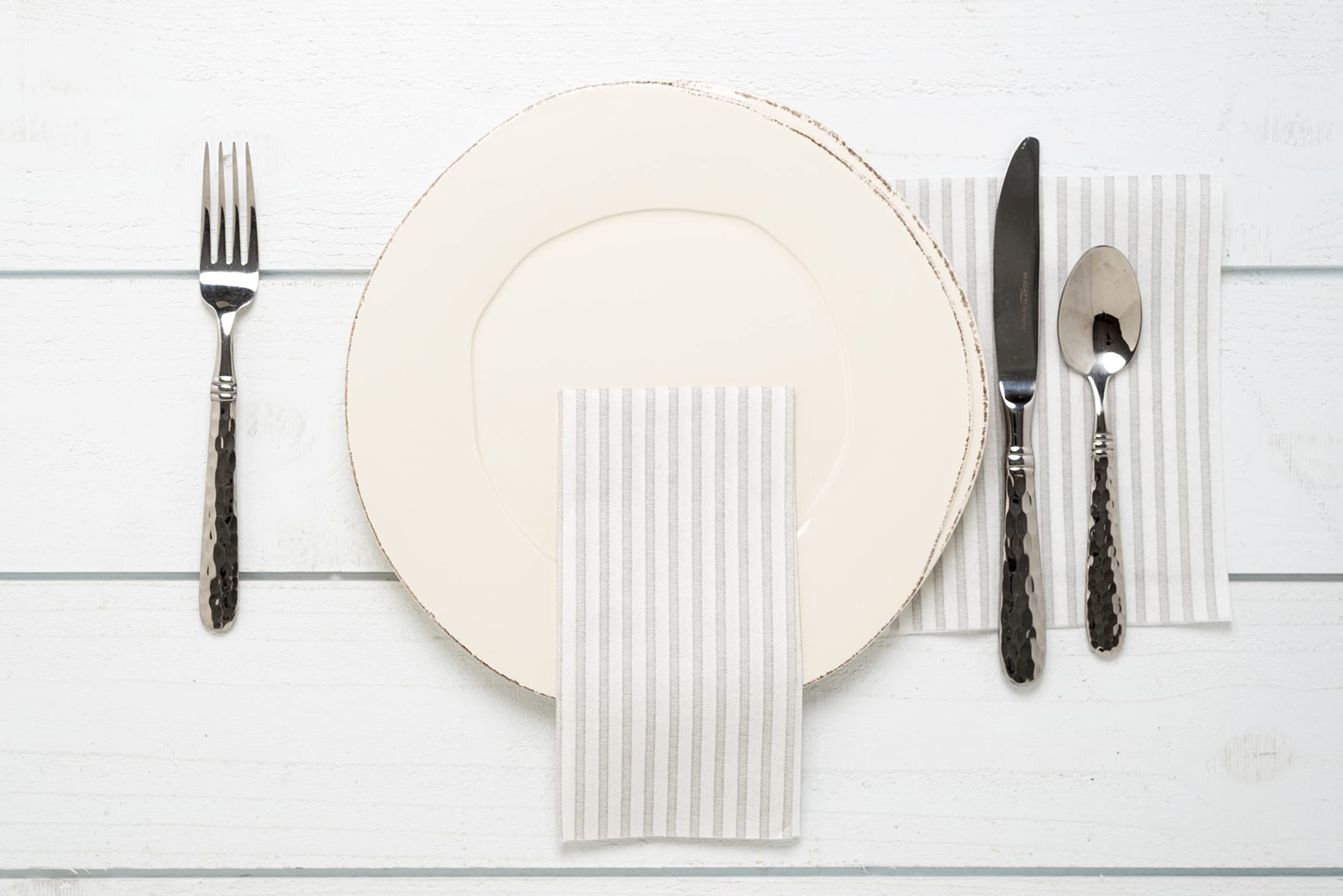 Vietri Martellato 5-Piece Place Setting - Handmade 18/10 Stainless Steel Utensils Set