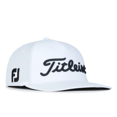 Titleist Men's Tour Stretch Tech Golf Hat White/Black S/M