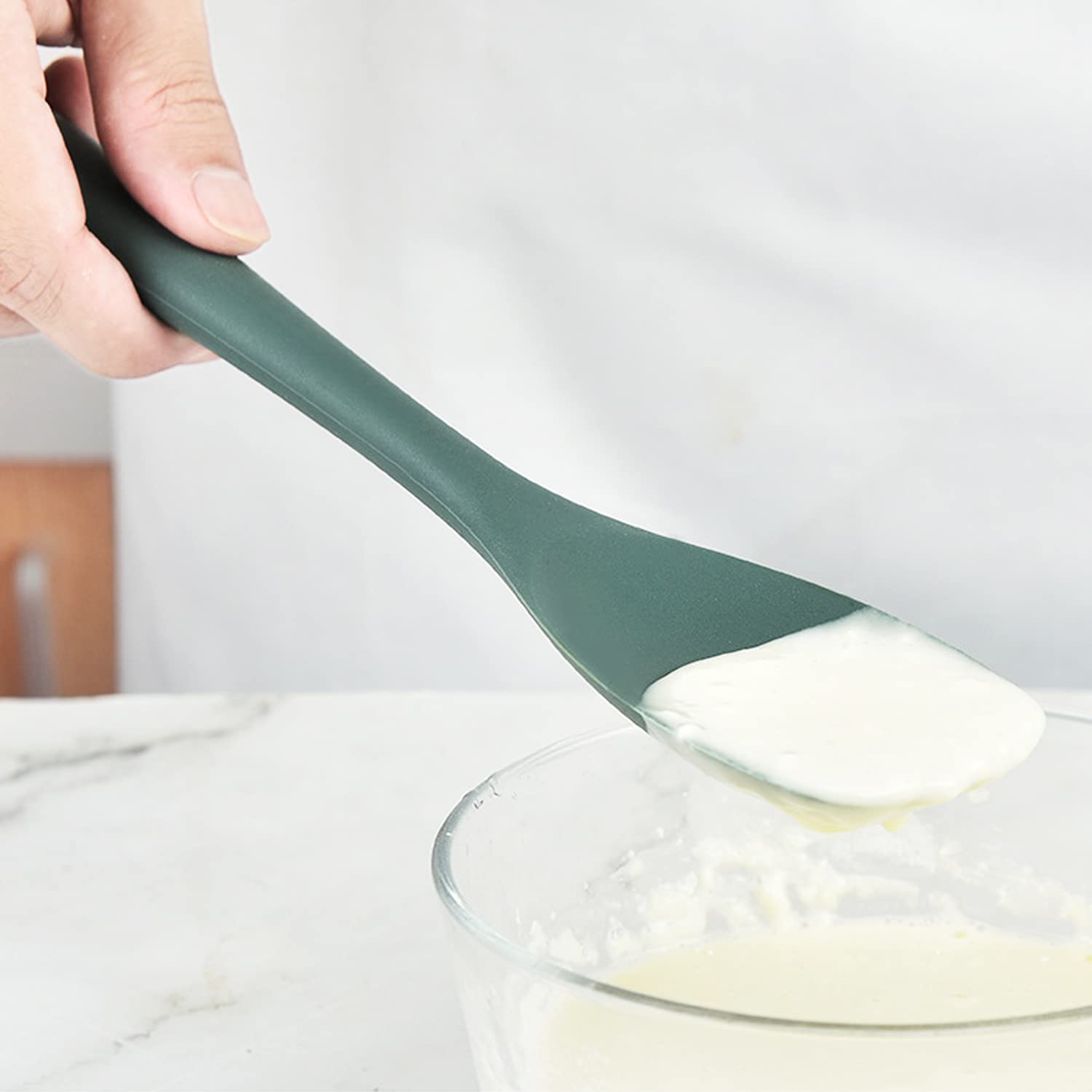 Upgrade Silicone Spatula Spoon Set,VOVOLY Heat Resistant Rubber Spoonula, Seamless Non-Stick Flexible Scrapers for Baking Mixing Tool,3 Pack,