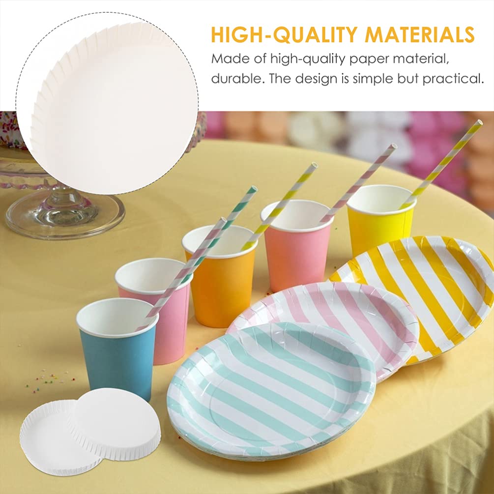 YARNOW Paper Mug Covers Cups with Lids 100Pcs Disposable Paper Cup Cover White Paper Drink Cup Lids Round Paper Coffee Cup Covers for Hotel Cafe Bar 7.5CM Ice Cream Cups with Lids Ice Cream Cups