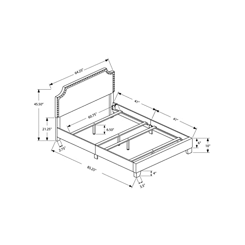 Monarch Specialties Bed Frames, Queen, Beige