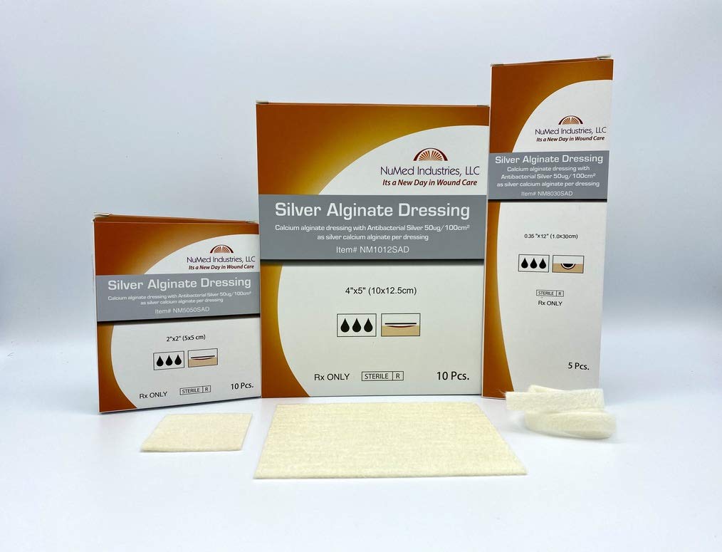 NuMed Silver Alginate Dressing Rope 5/Box