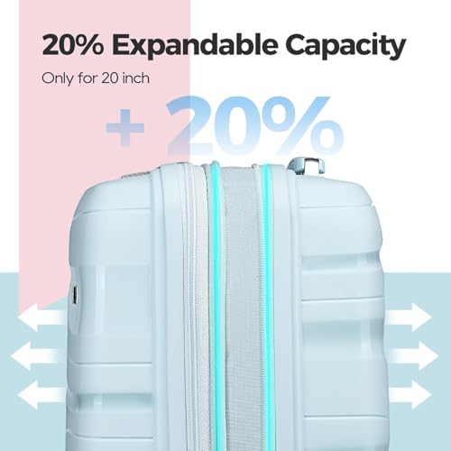 Melalenia Luggage Sets 3 Piece Expandable Suitcase Set, PP Hardshell Suitcase with Spinner Wheels,Lightweight Carry On Luggage with TSA Lock for Women