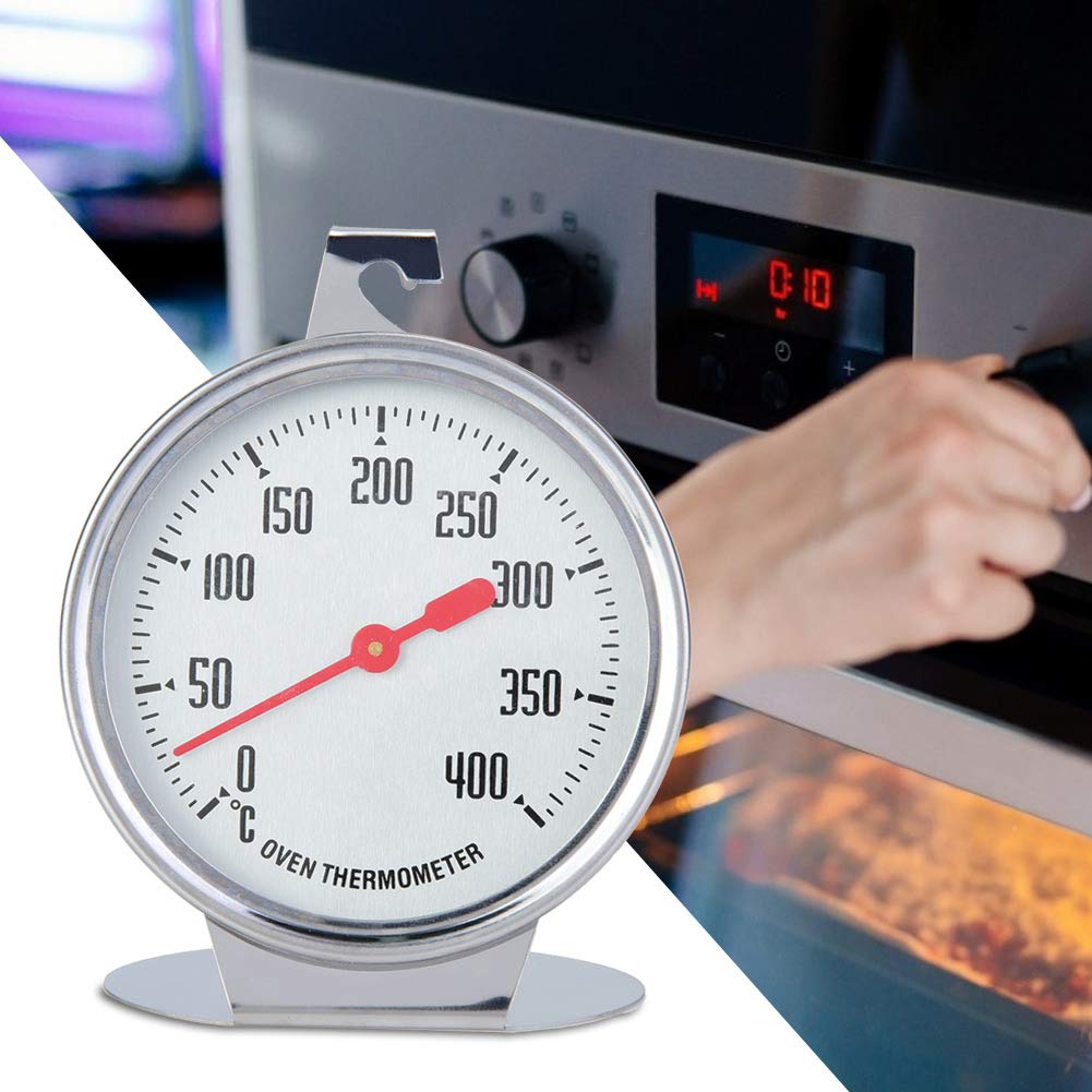 Stainless Steel Dial Oven Thermometer, Stand Up Monitoring Temperature Gauge Round Oven Displays for Home Kitchen Baking Supplies
