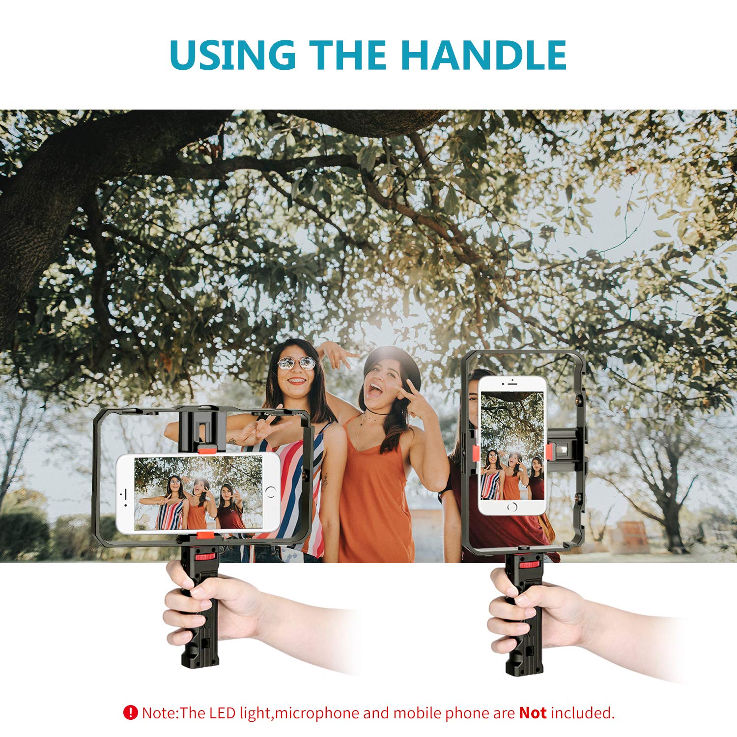 NEEWER Plastic U Rig Smartphone Video Rig, Filmmaking Cage, Phone Stabilizer Grip Tripod Mount for Videomaker Filmmaker Compatible with iPhone 14 Plus/Pro Max 13 Mini/Pro Max X XS Max XR Android