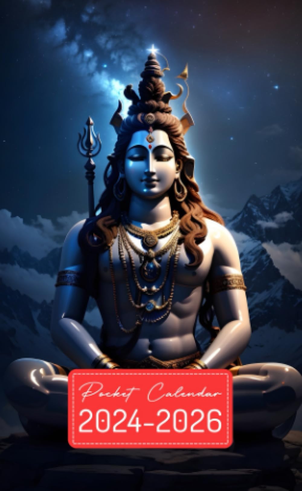Pocket Calendar 2024-2026: Two-Year Monthly Planner for Purse , 36 Months from January 2024 to December 2026 | Lord Shiva | Meditating in serene atmosphere