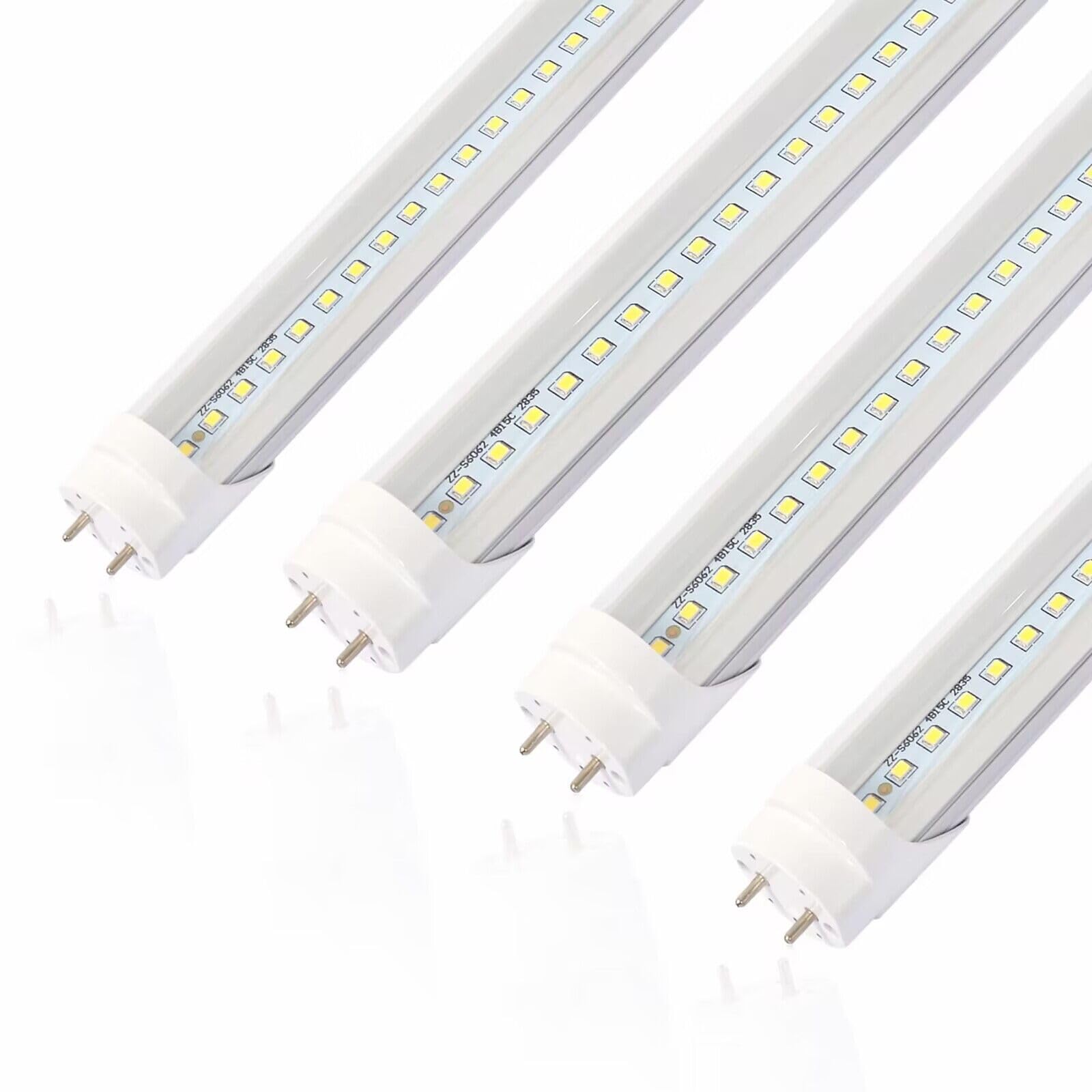 T8 T10 T12 4FT LED Light Bulb,32W 4FT LED Shop Light 4160 Lumens,6000K Daylight White,LED Fluorescent Tube Replacement,Clear Cover, Medium Bi-Pin G13 Base for Garage Warehouse Light(4-Pack
