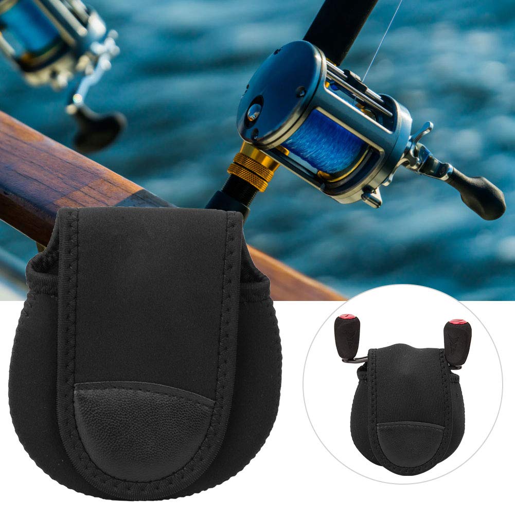 Yeuipea Fishing Reel Bag Bait Lure Protective, Neoprene Casting Reel Bag Bait Lure Pack Protective Cover Fishing Tackle Black
