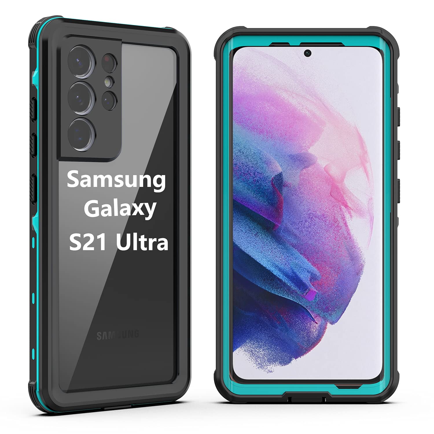 Samsung Galaxy S21 Ultra Waterproof Case, Built-in Screen Protector 360° Full Body Heavy Duty Protection, Waterproof Shockproof Case Cover for Samsung Galaxy S21 Ultra 6.8" 5G Blue
