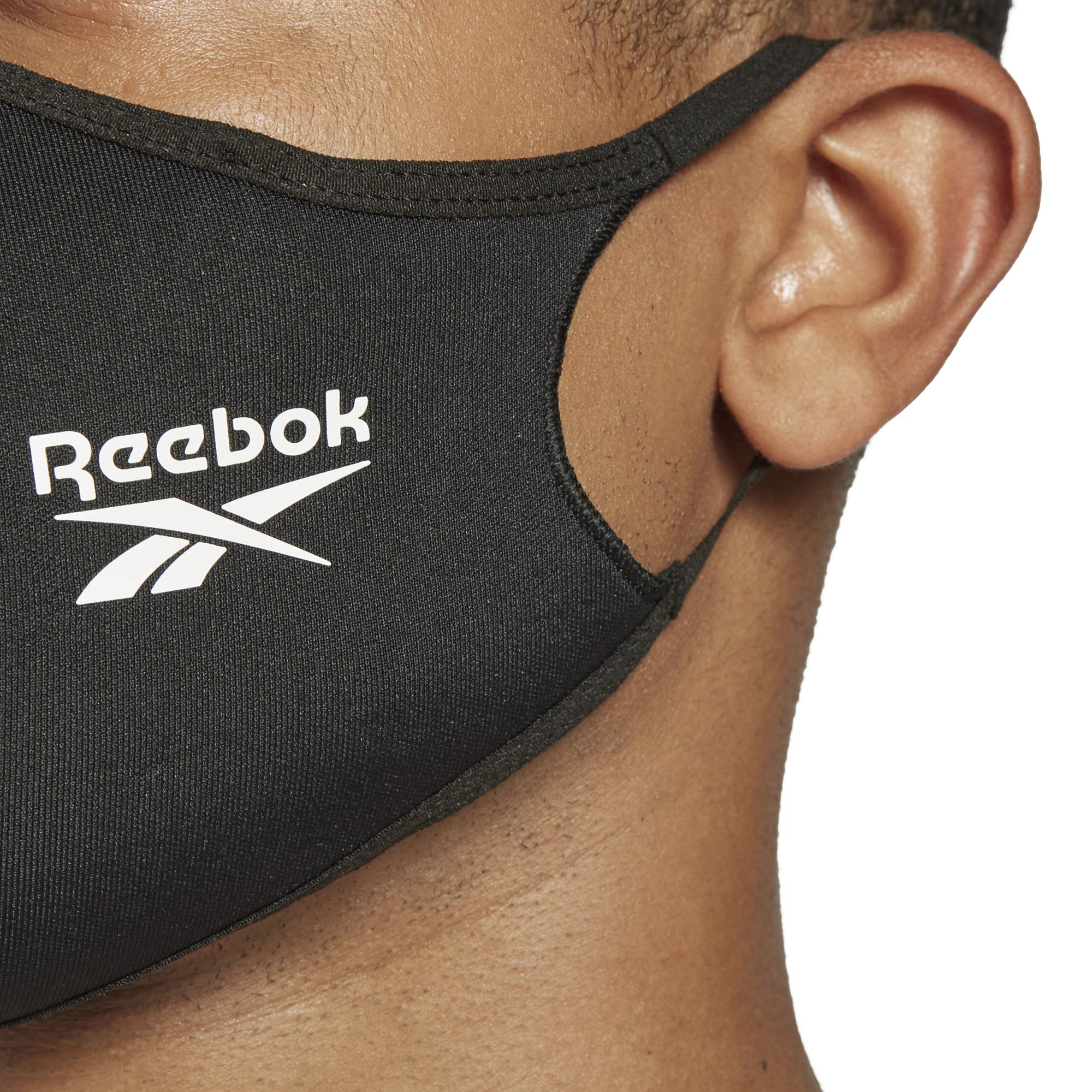 Reebok Standard Face Mask, 3 Pack, Black, Small