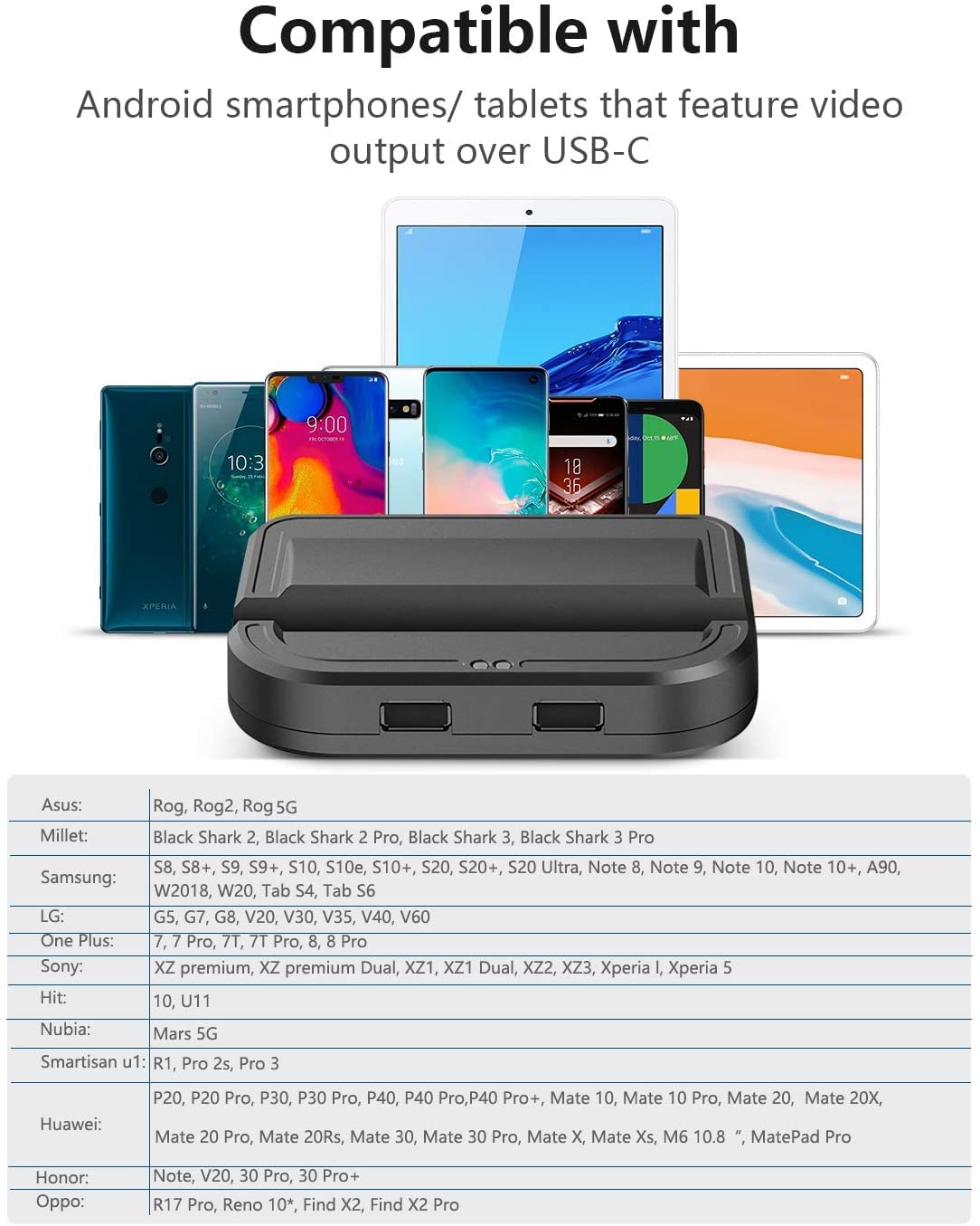 USB C Wired PUBG Mobile Game Keyboard Mouse Converter Adapter, No Lagging Gaming Controller Gamepad with Hdmi USB 3.0 Port for Shooting Games 4K@144Hz Monitor TV, Compatible with Android Phone/Tablets
