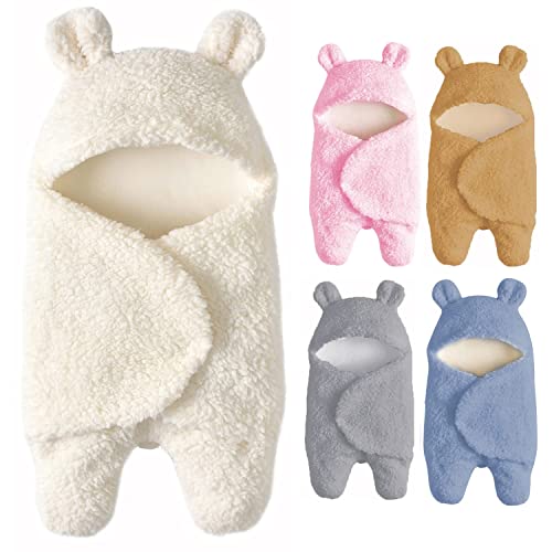 Nunibum Baby Swaddle Blanket Boys Girls Cute Cotton Plush Receiving Blanket Newborn Sleeping Wraps for 0-6 Months