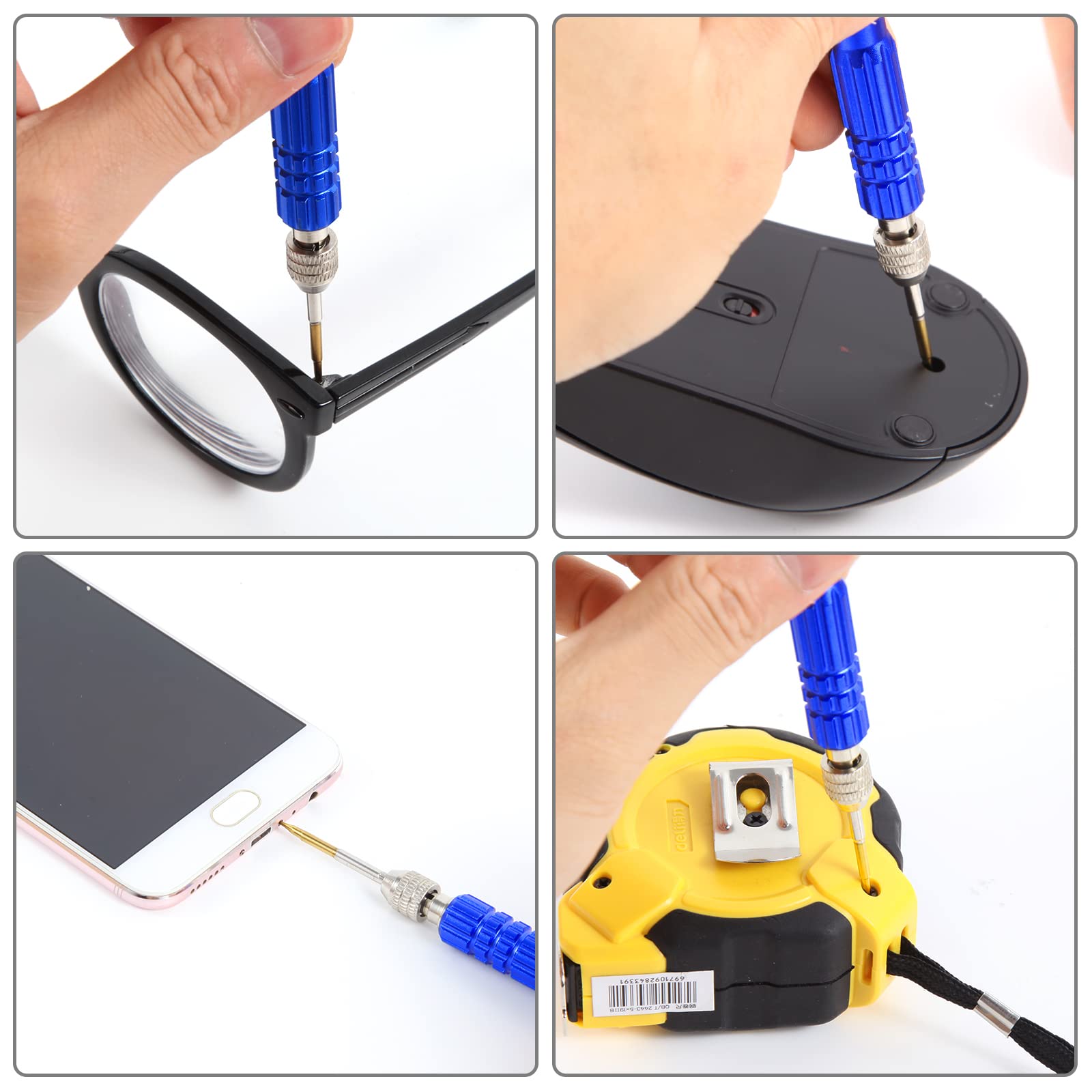 YANPLS Small Watch Eyeglass Screwdriver Set, Micro Precision Eyeglass Repair Screwdriver Kit Small Screwdriver Set for Electronics、Sunglasses、Jewelry(blue)