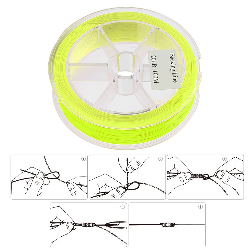 Yeuipea Fishing Line Add Line Cup, 100M Nylon Fly Fishing Line Add Line Cup Extension Spare Lines(Giallo)
