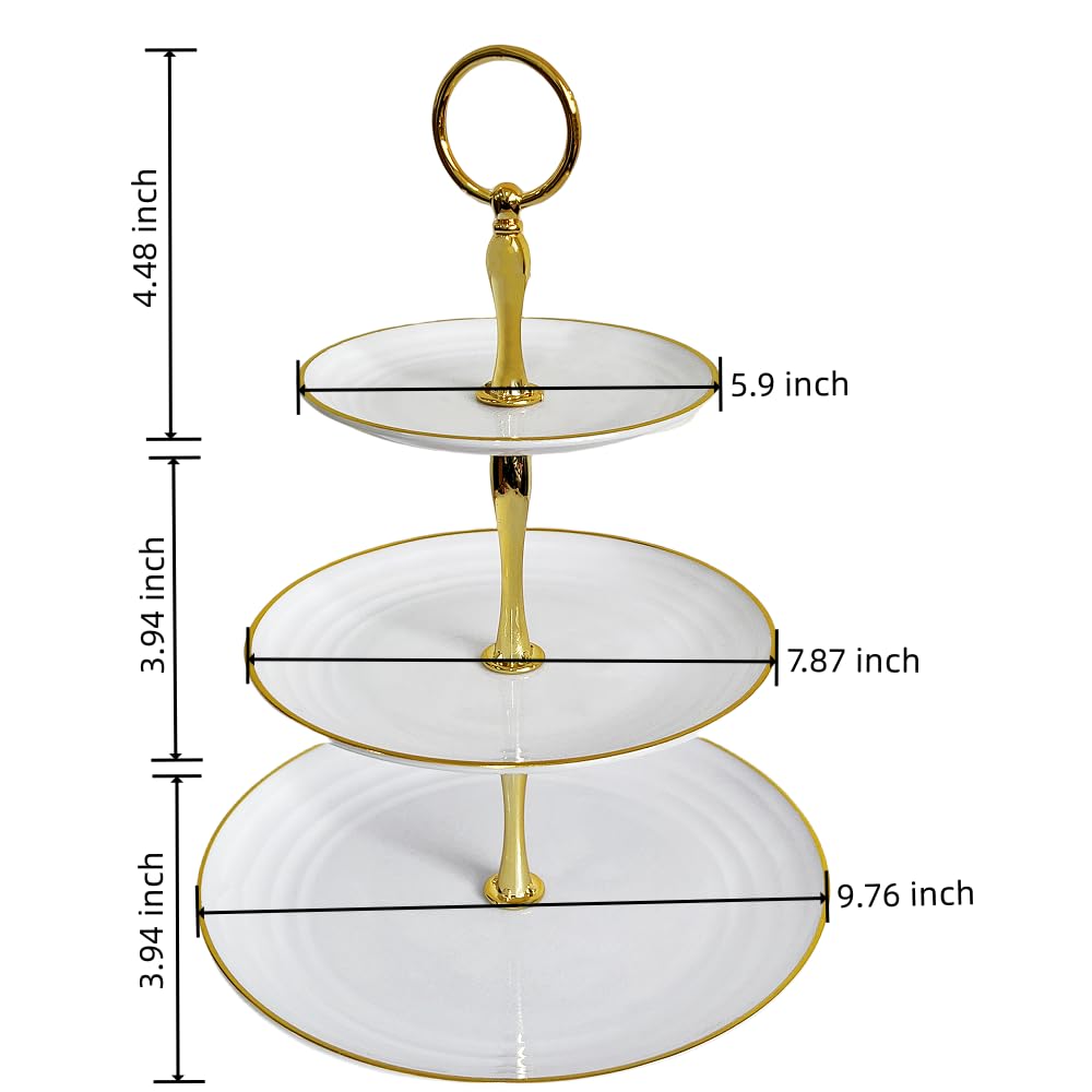 RAUVOLFIA 3 Pack 3 Tier Cupcake Stand, Plastic Tiered Serving Stand, Dessert Tray for Tea Party, Baby Shower and Wedding (White)