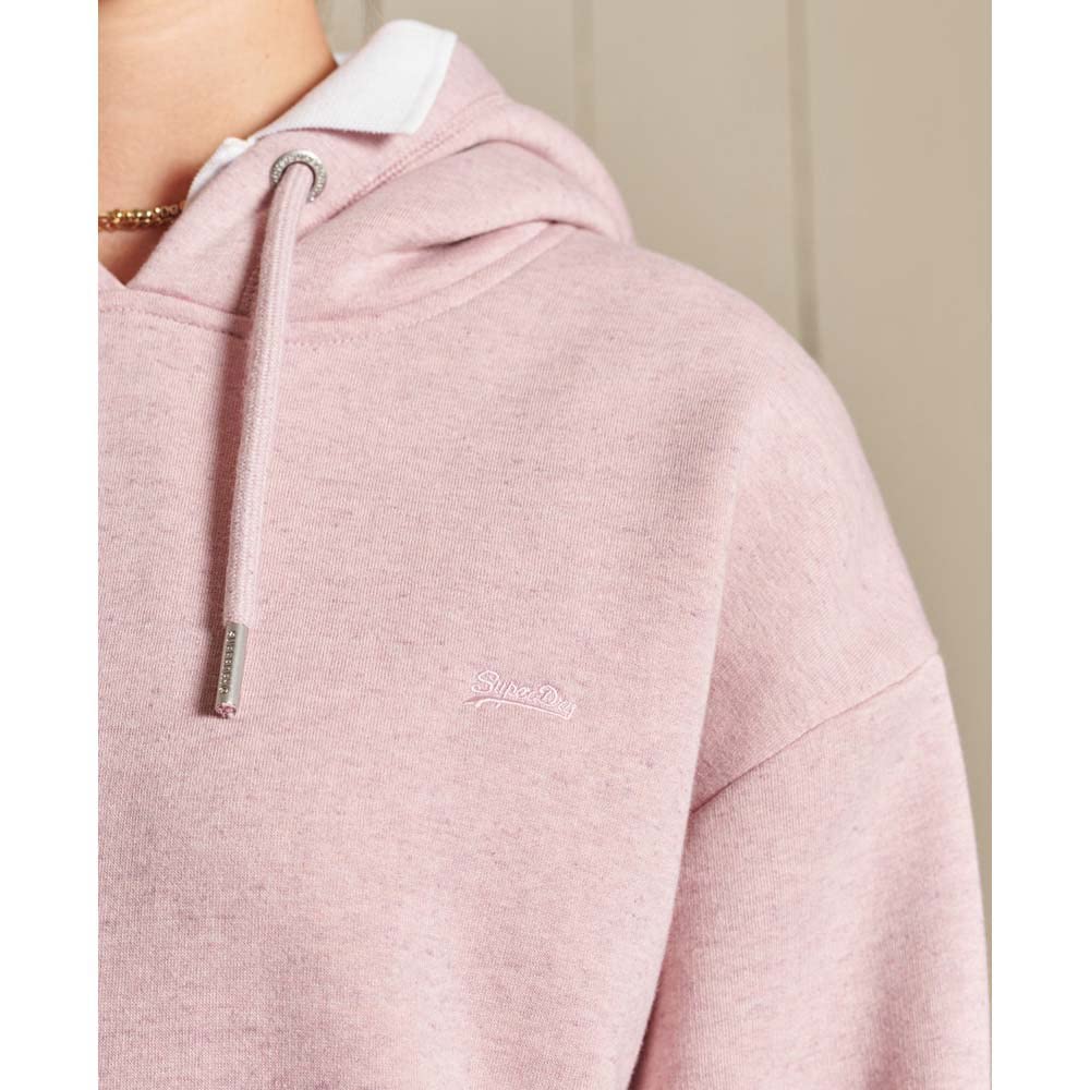 Superdry Womens Vintage Logo Embroidered Oversized Hoodie Dress La Soft Pink Marl Size Xs/S