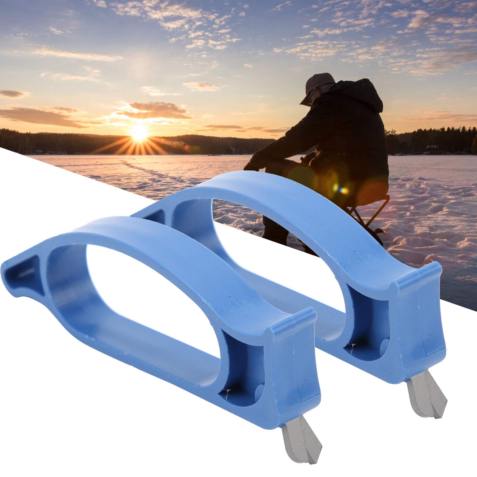 Yeuipea Fishing Knife Sharpener,2Pcs/Set Winter Ice Fishing Knife Sharpener Auger Blade Cutter Pliers Fishing Accessories