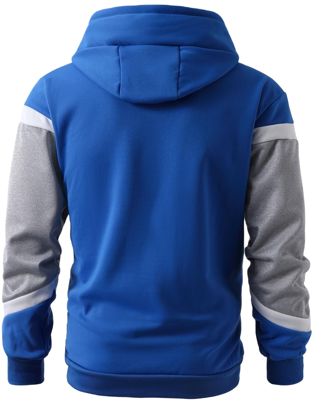 LQHHYLYX Mens Hoodie Multicolor Panel Sweatshirt Fleece Long Sleeve Sports Tops (Medium, Blue)