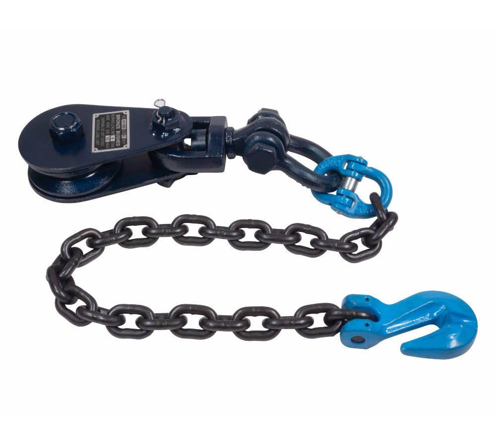Mytee Products 4 Ton 4.5" Snatch Block w/Swivel Shackle and 30" Chain (3/8 G100) Flatbed Tow Truck Rollback Wrecker Car Carrier Cable
