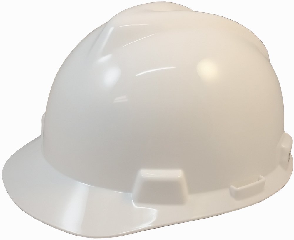 MSA V Small Size Cap Style Hard Hats w/FasTrac III Suspensions and Handy Tote Bag - White
