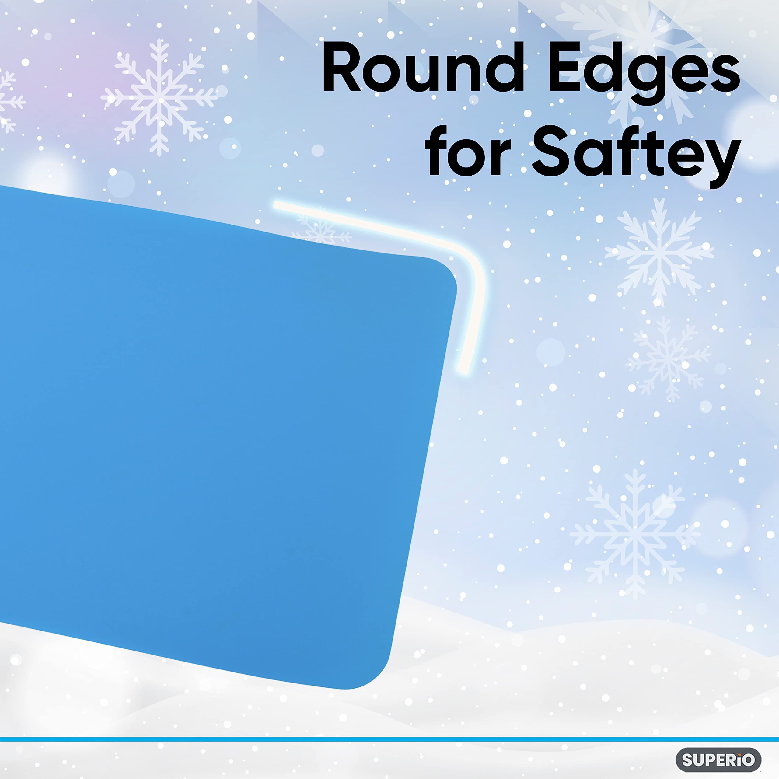 Superio Snow Slider Mat, Flexible Snow Sled Flying Carpet, Roll up Sleds for Kids and Adults 54" Lightweight Portable Plastic Snowboard Sled (Blue/Red)