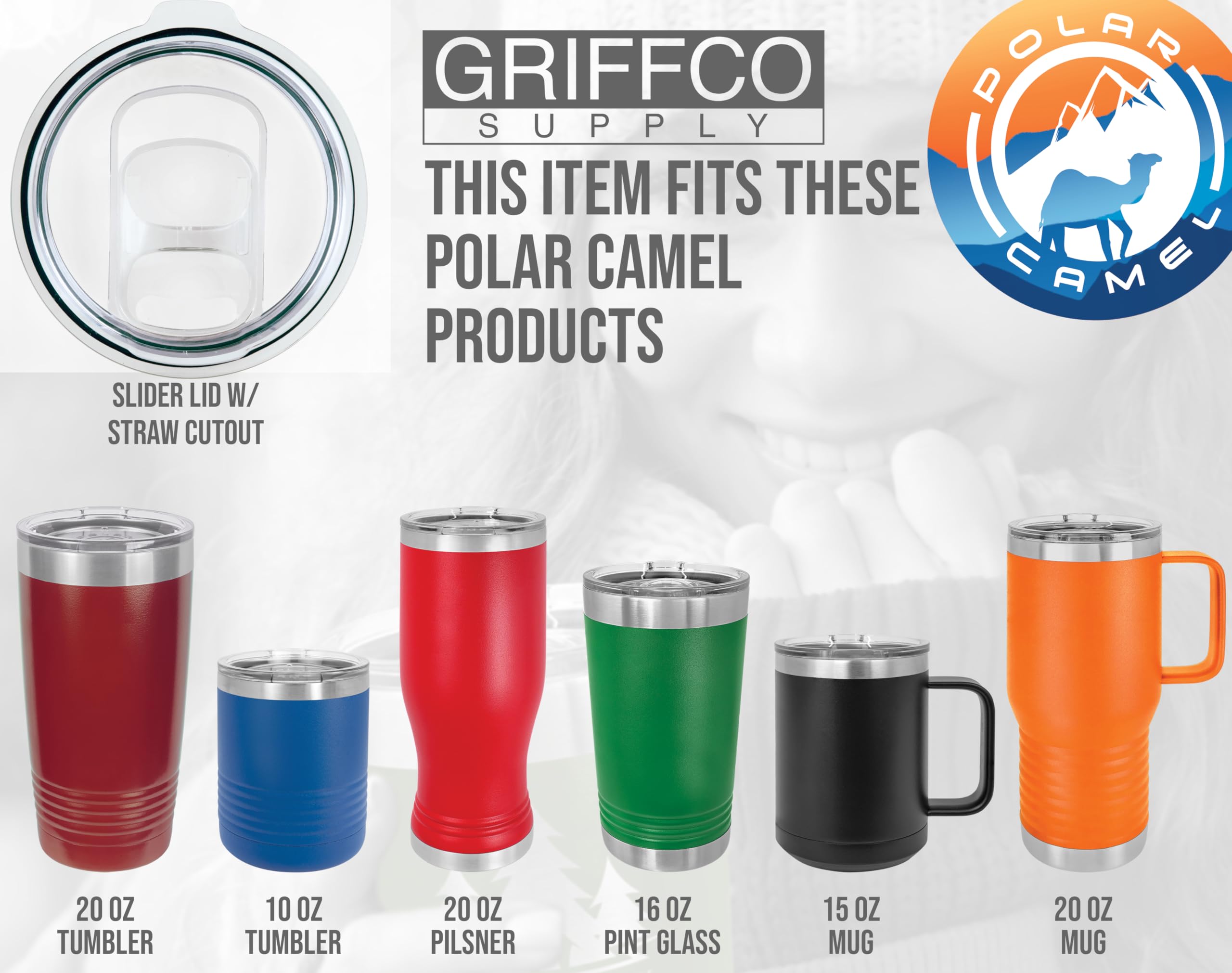 Polar Camel Replacement Lid For 40 Ounce Stainless Steel Water Bottles Griffco Supply - Clear (40 oz lid w/straw)
