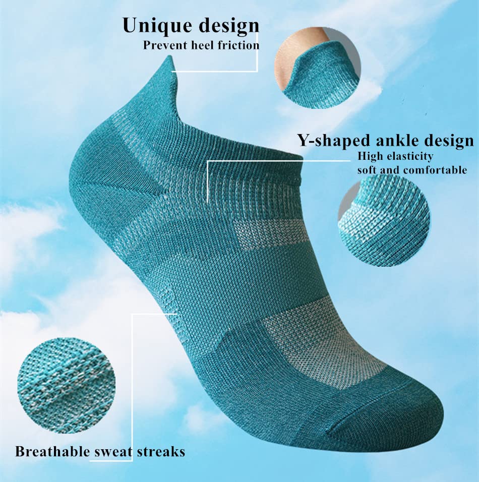 WIFFGO Compression Socks For Men 6 Pairs Ankle Athletic Mens Socks Running Cycling Support Outdoor Sports Gear No Show Socks