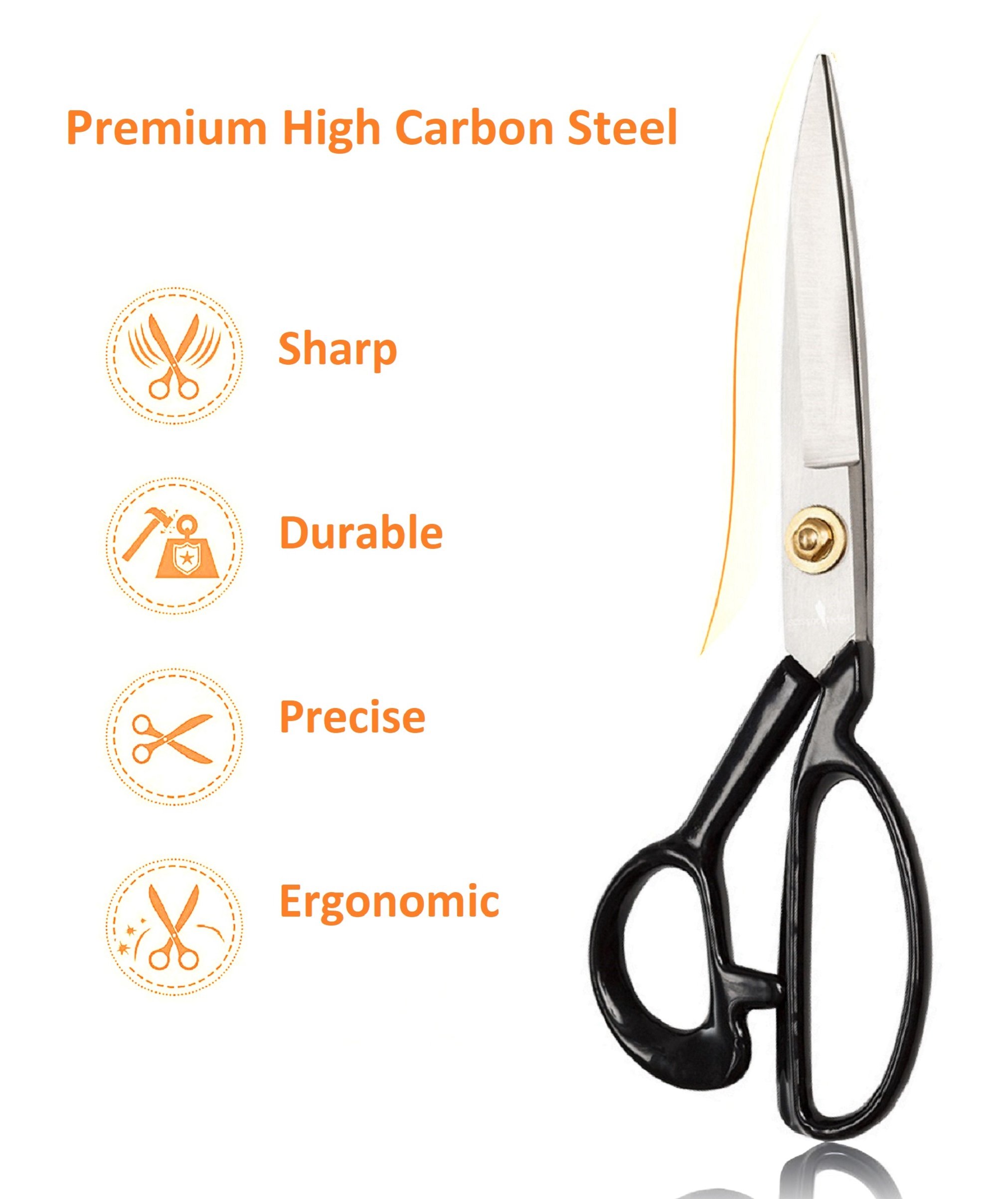 Sewing Scissors Ultra Sharp + Free Craft Knife - 9" Heavy Duty Professional Shears - All Purpose Scissors: Office & Crafts, Perfect for Seamstress, Tailors, Dressmakers, Students, Artists