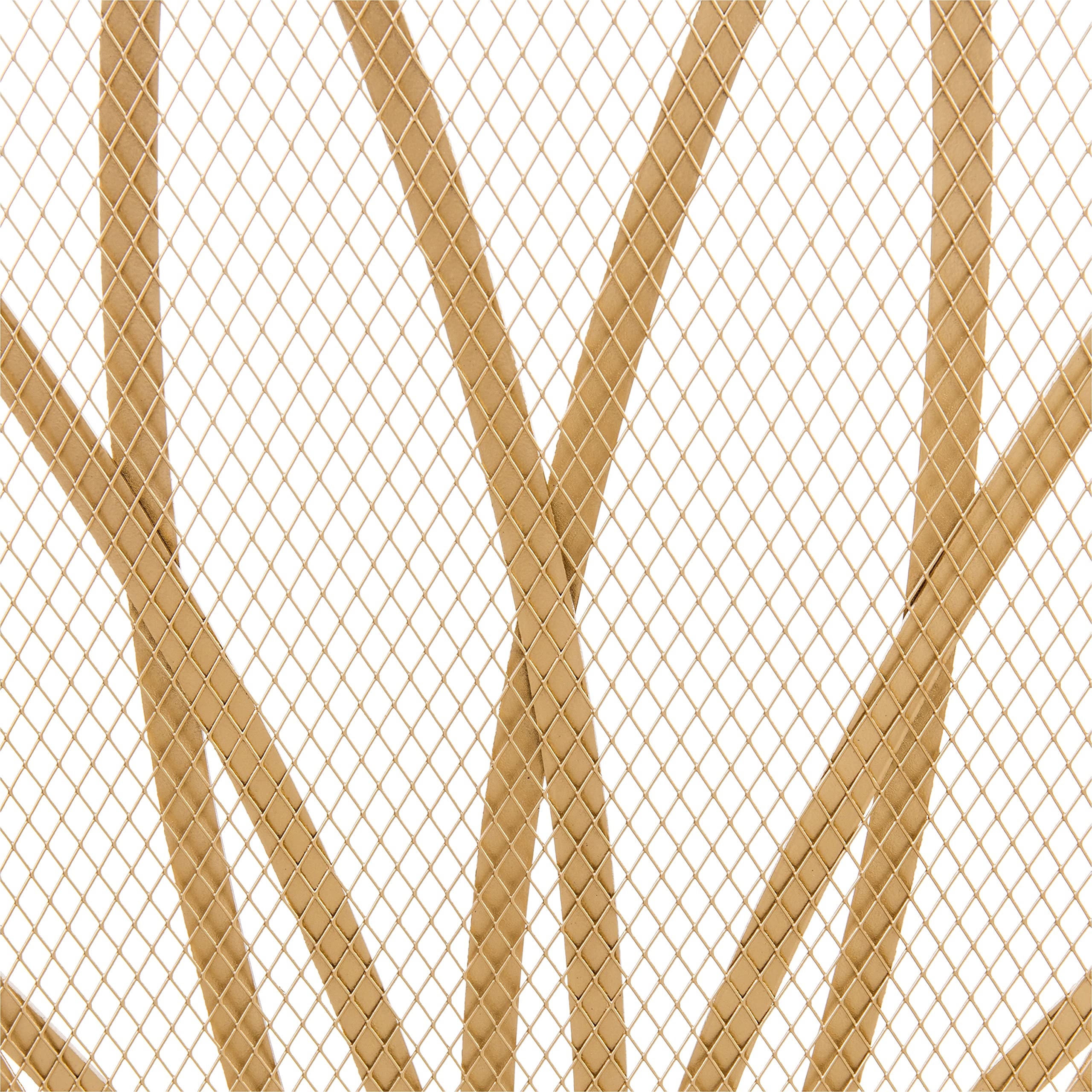 MyGift Art Deco Starburst Style Brass-Tone Metal Freestanding Fireplace Screen
