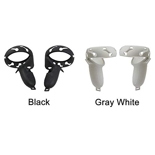 Touch Controller Grip Cove Case for Oculus Quest 2, Anti-Throw Handle Protective Sleeve with Controller Cover and Knuckle Strap(Gray White)