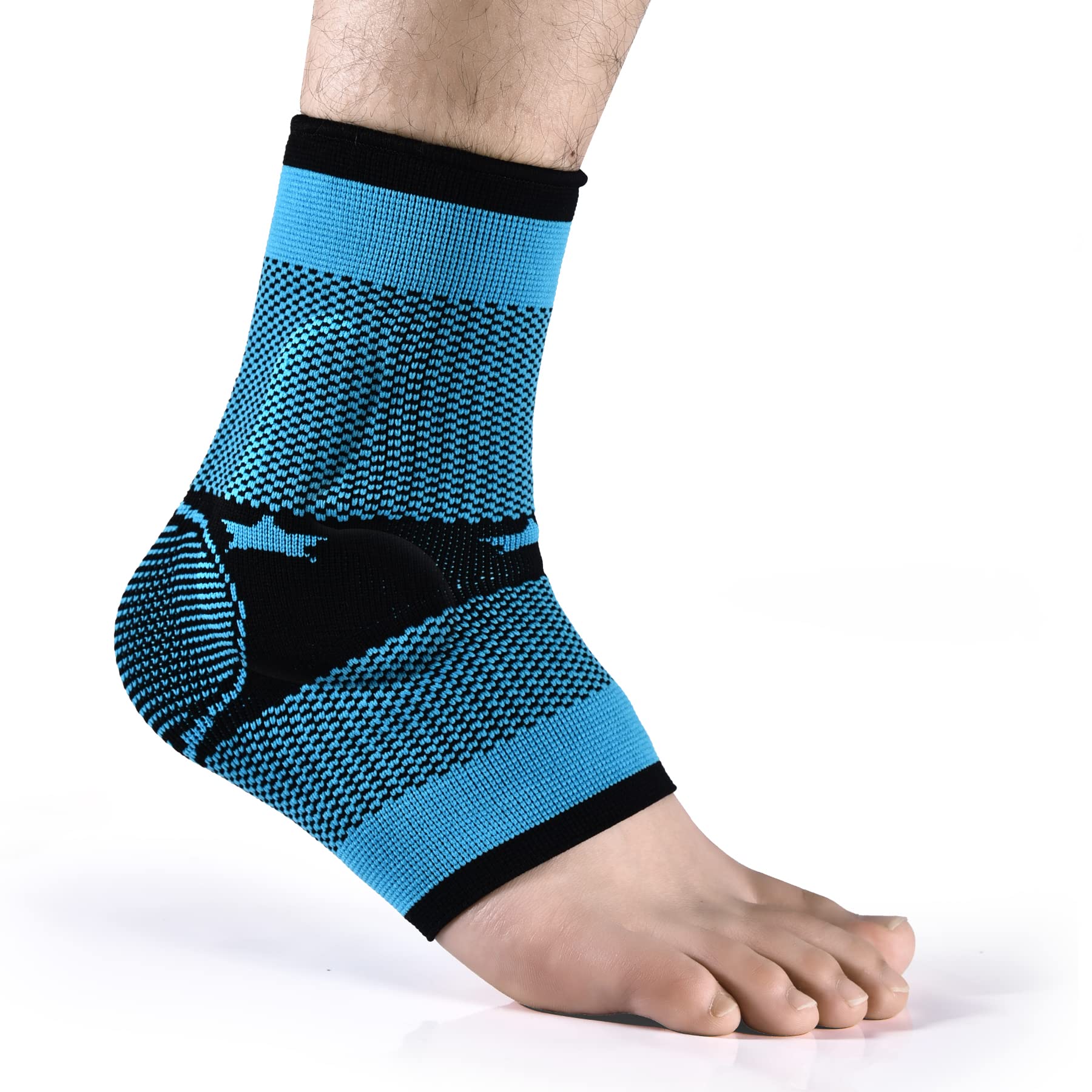 Sukeen Ankle Brace Support Compression Sleeve with Silicone Gel for Sprained Ankle Plantar Fasciitis Achilles Tendonitis Foot Pain & Prevent Ankle Injuries (Medium)