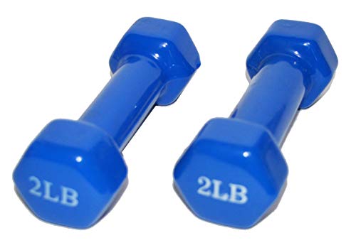 Piedrunner Dumb Bell 2Lbs Each 2PCS, Neoprene Cover, Plastic Immersion Coated, Hand Weights, Yoga Training Equipment, Sports Training Accessories Dumbbells 2 Pounds 1 Set (Blue)