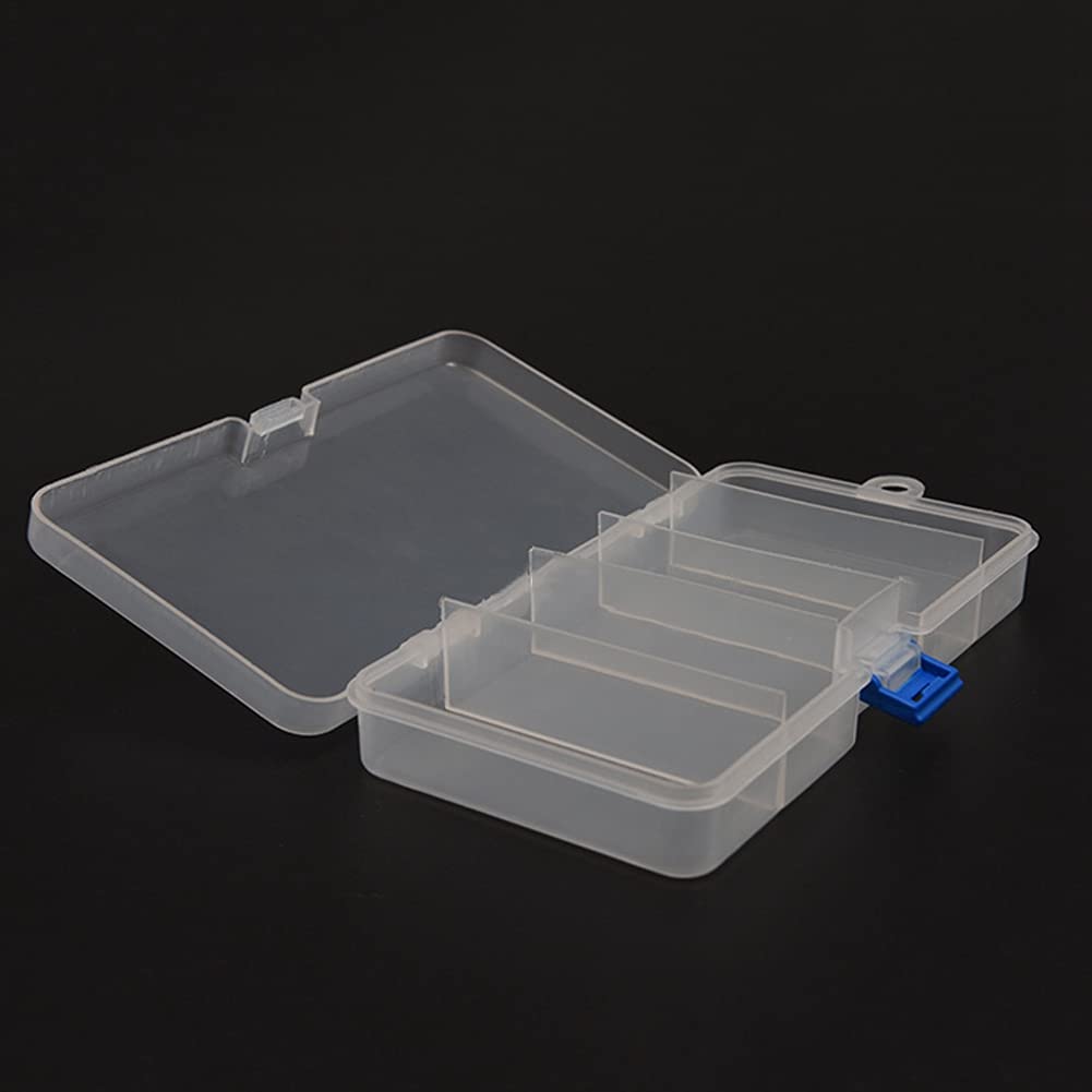 Yeuipea Fishing Tackle Storage Box, 5 Compartments Fly Lure Box Fishing Tackle Storage Box Spoon Hook Bait Tackle Case