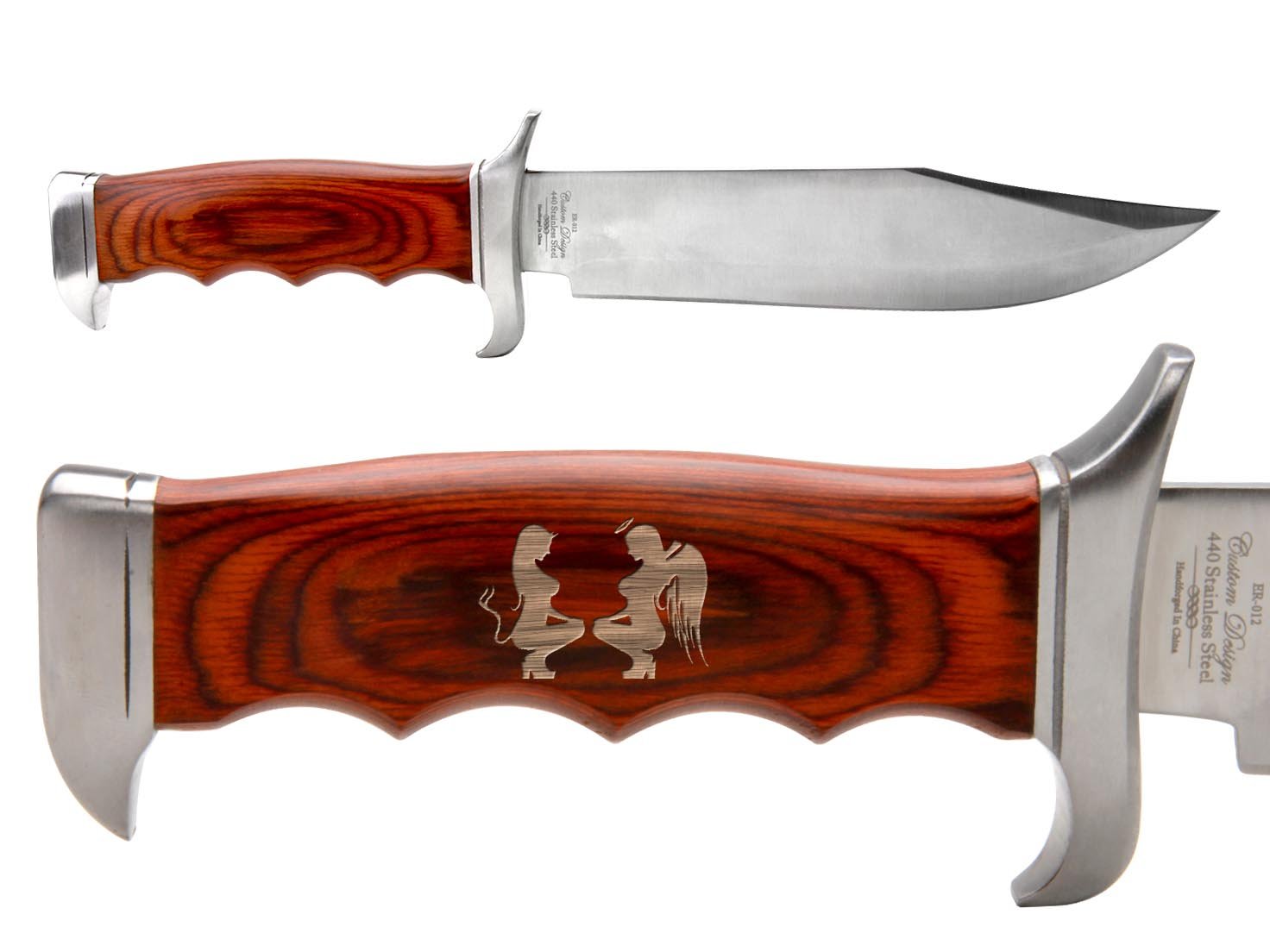 NDZ Performance Elk Ridge Outdoor Hunting Fixed Blade Full Tang Knife Naughty and Nice Girls