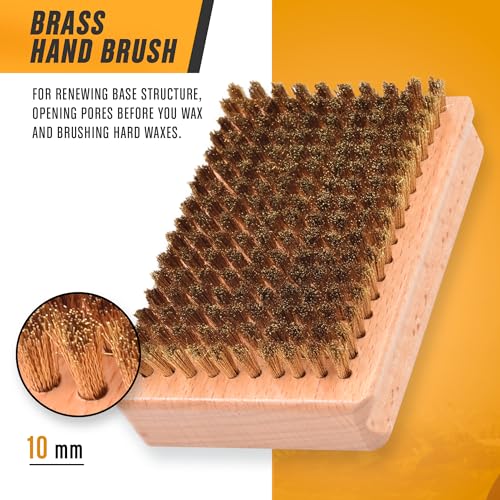 RaceWax Pro Ski Wax Hand Brush Kit: Nylon, Horsehair, Brass - (ZL-6336)