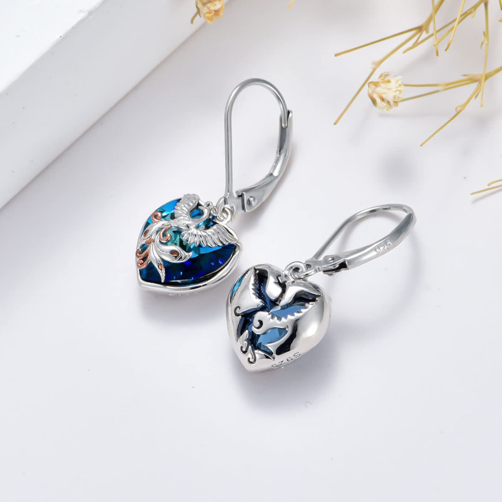 SHUSUKUE Phoenix Dangle Earrings September Birthstone Earrings, not known