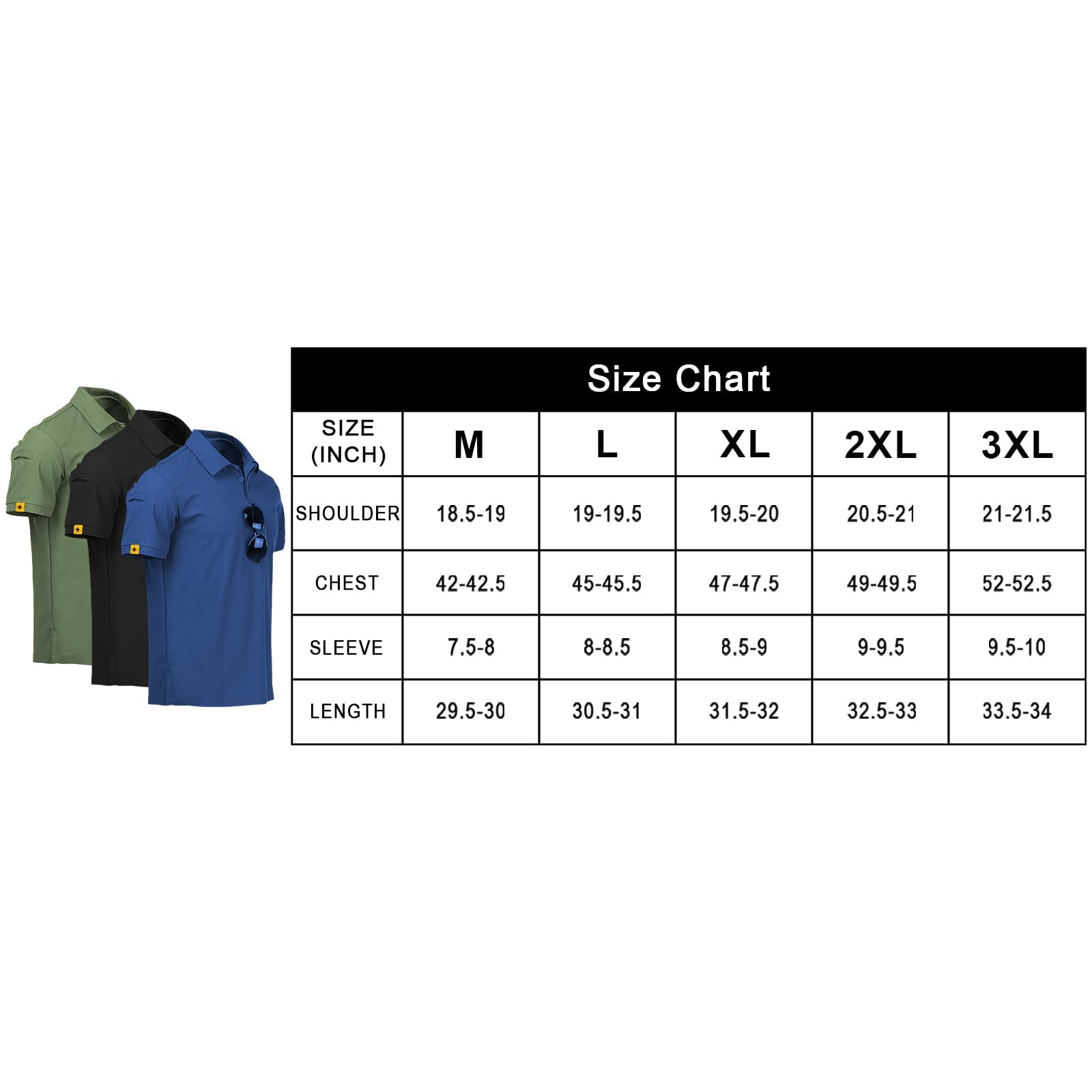 V VALANCH Mens Golf Shirt Dry Fastly Short Sleeve Polo Shirts for Men Regular Fit
