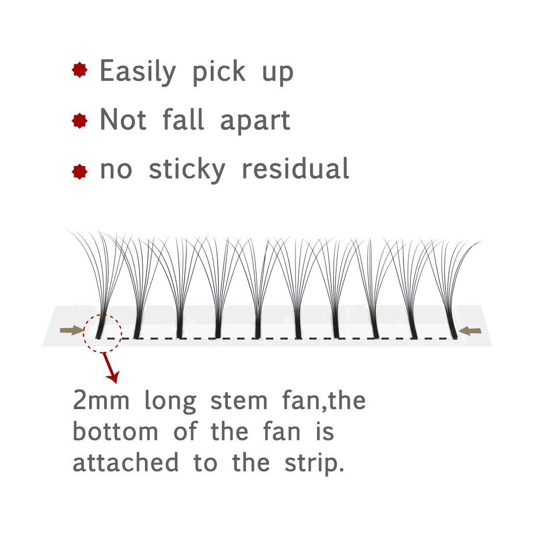 Premade Fans Eyelash Extensions Mixed Tray 9-15mm D Curl 0.10mm 4D Pre Made Volume Eyelash Extensions Promade Fanned Russian Volume Lash Extensions by EMEDA (4D 0.10 D 9-15 Mix)