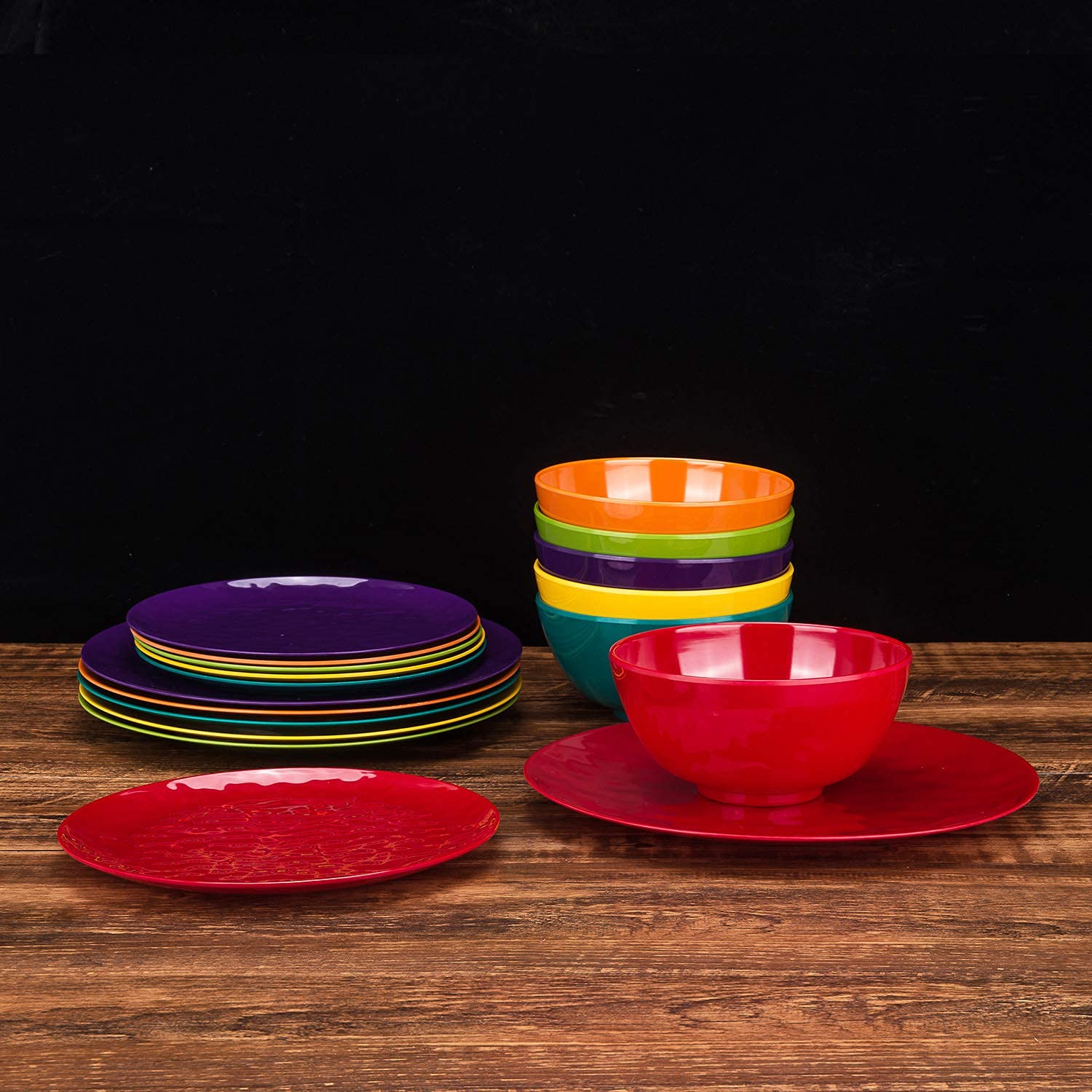 Set of 6 100% Melamine 28oz Salad Bowls Set,6 inch Round Melamine Soup Cereal Bowls,Melamine Dinnerware sets for Home Dinner Party or Picnic,Break-resistant and BPA Free,Multicolor