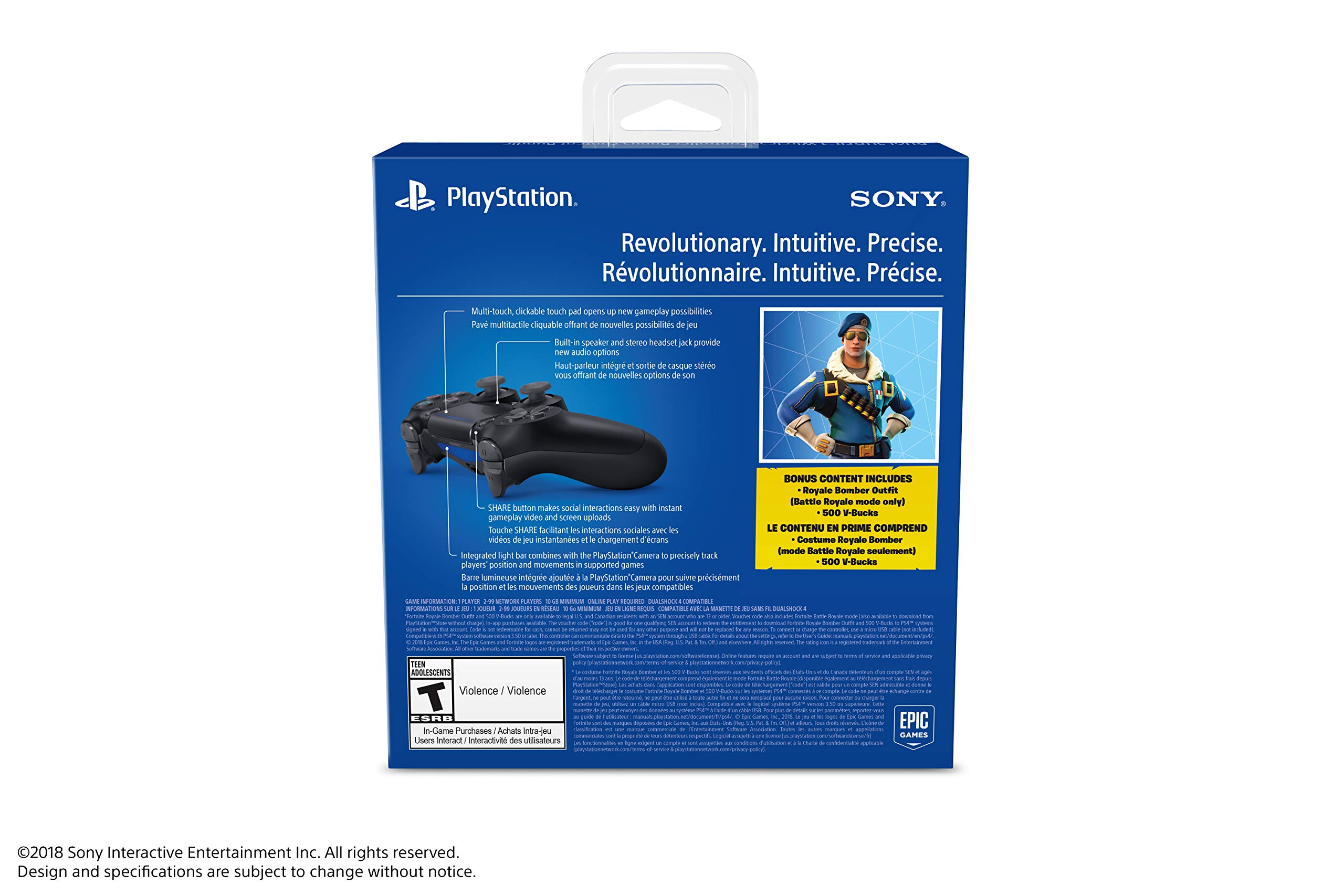 Sony Dualshock 4 Wireless Controller for PlayStation 4 - Fortnite Jet Black - PlayStation 4