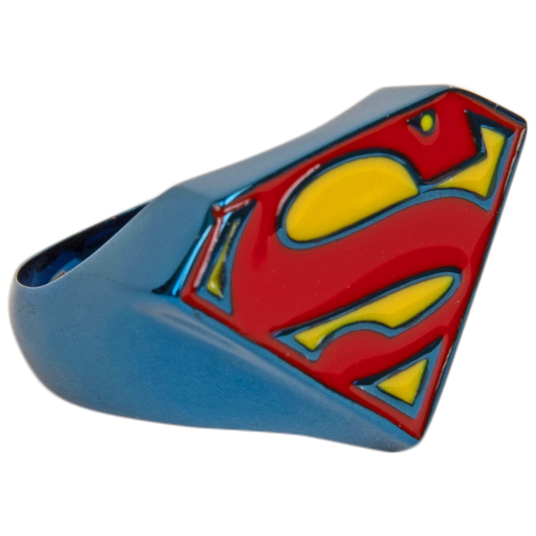 Superman Symbol Blue Power Ring (Size 13)