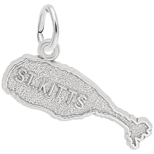 Rembrandt Charms 925 Sterling Silver St. Kitts Map Charm Pendant