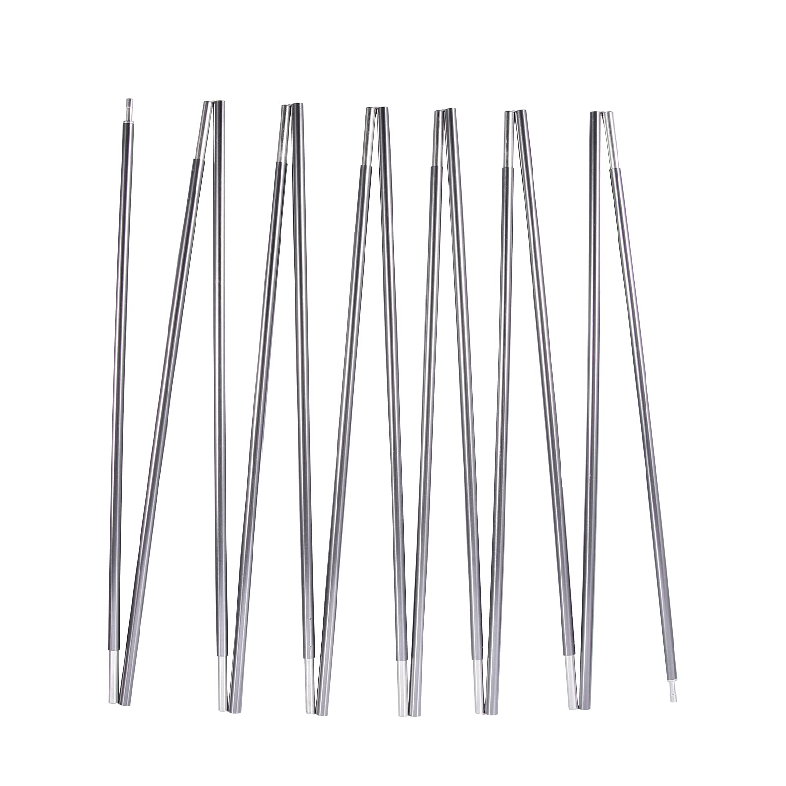 Tent Poles, BRILLIANCE4U Grey Tent Poles Replacement, Pre-Assembled Aluminum Tent Poles 16ft 4.5 in, 7001 T6 Heated Lightweight Tent Rod Outer Dia. 3/8” 9.5mm, 196.5 in 1 Pole